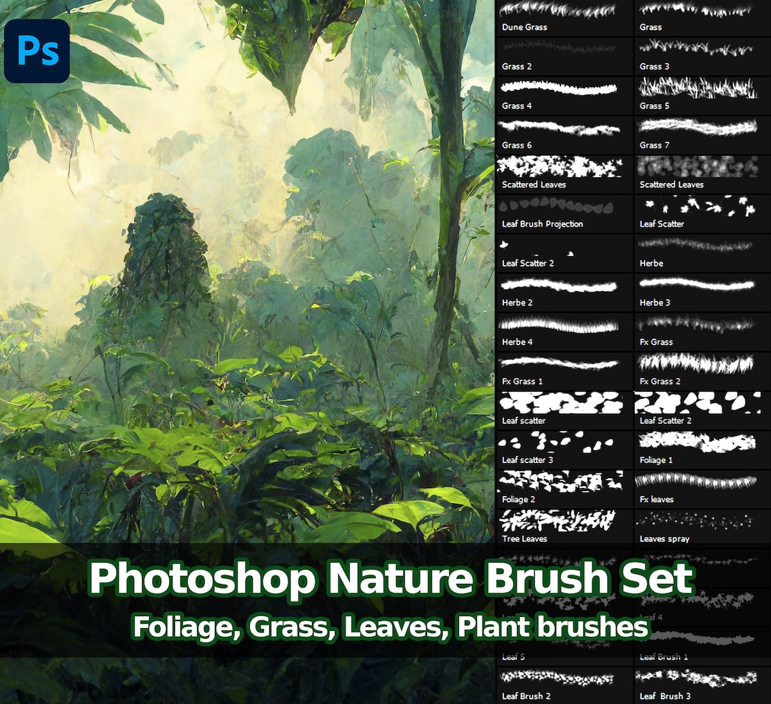 125 Photoshop Brushes Grass, Foliage Brush Photoshop, Photoshop Grass ...