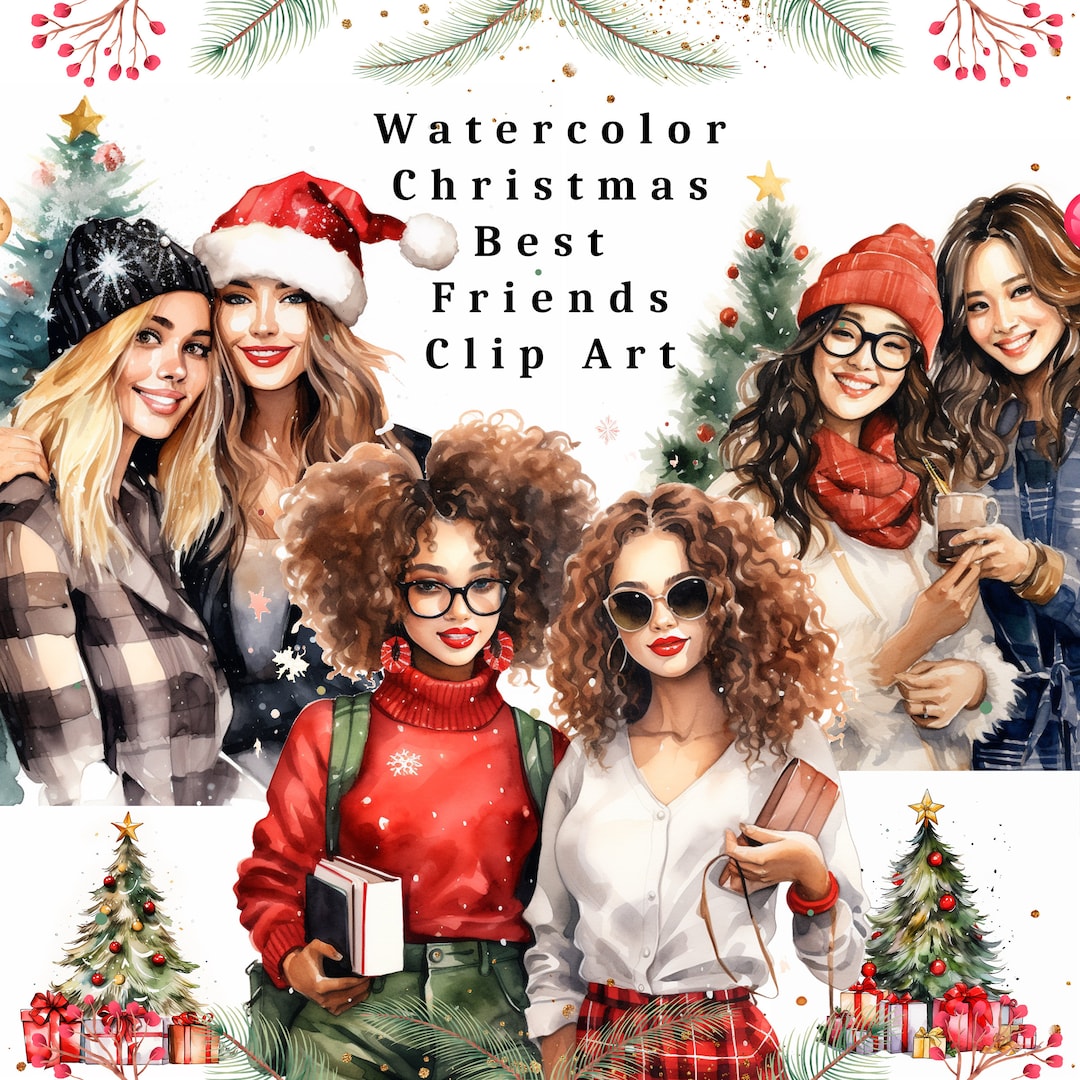 Best Friends Clipart, Besties Christmas, Friends Clipart, Christmas ...