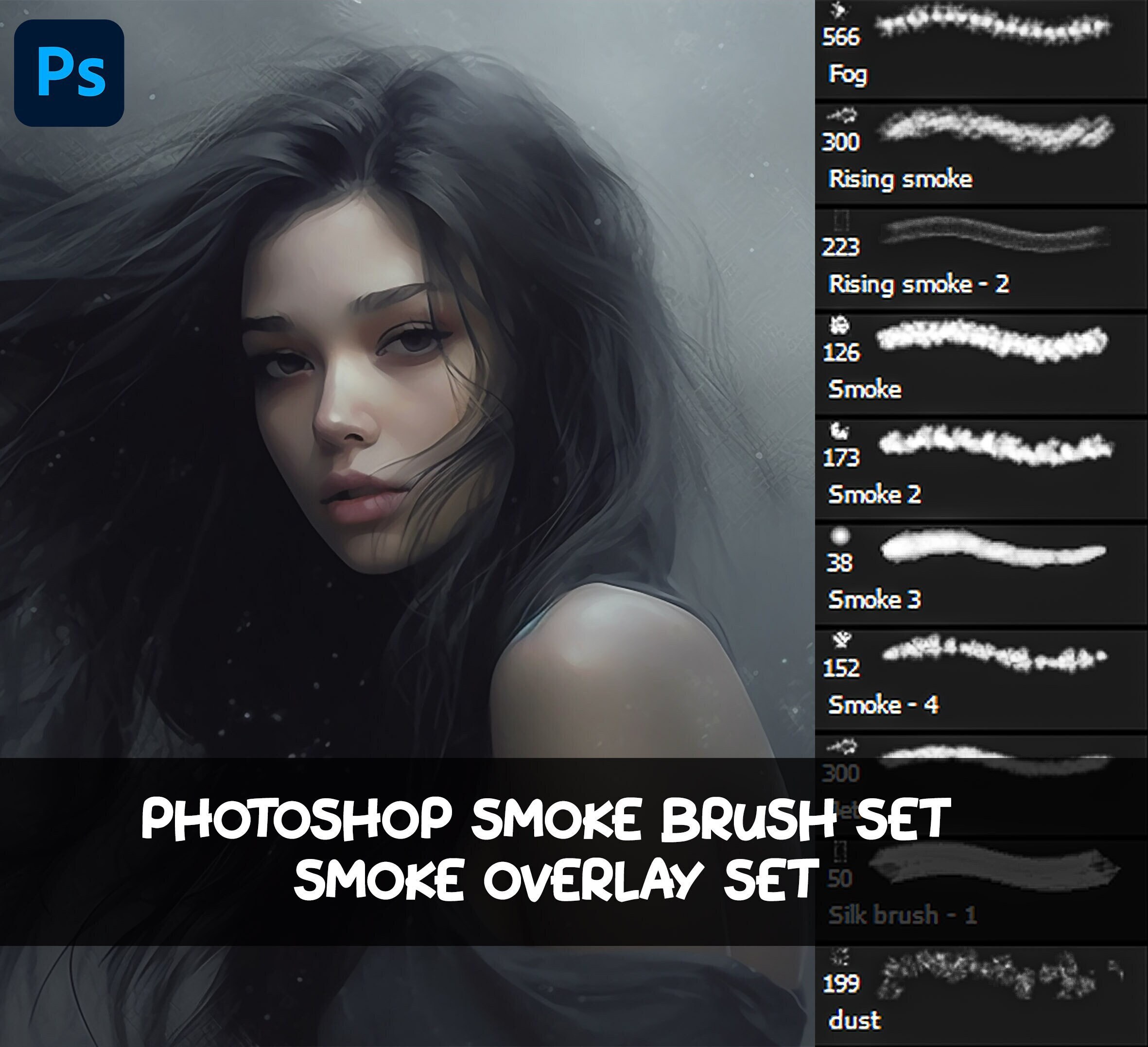 Photoshop Smoke Brush Photoshop Fog Brush Set - Etsy