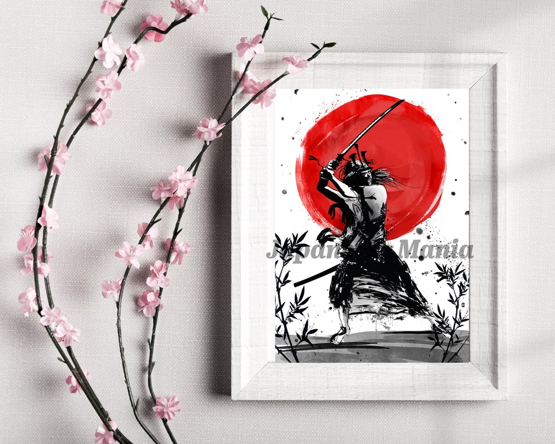 Samurai Warrior Poster Japanese Samurai Print Japanese Wall Art - Etsy