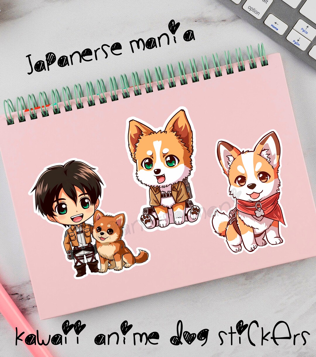 Cute Dogs Stickers - Anime Dogs Sticker - Puppy Stickers - Cute Dog ...