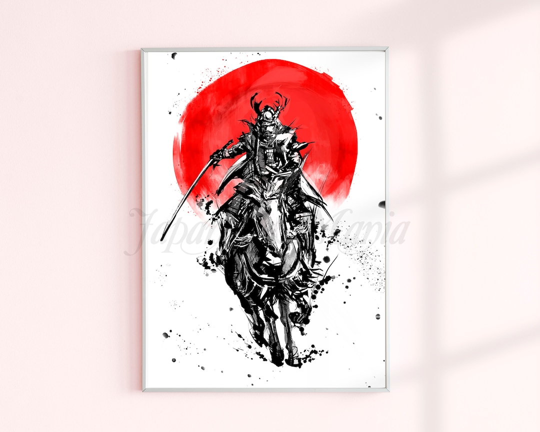 Samurai Warrior Poster Japanese Samurai Print Japanese - Etsy
