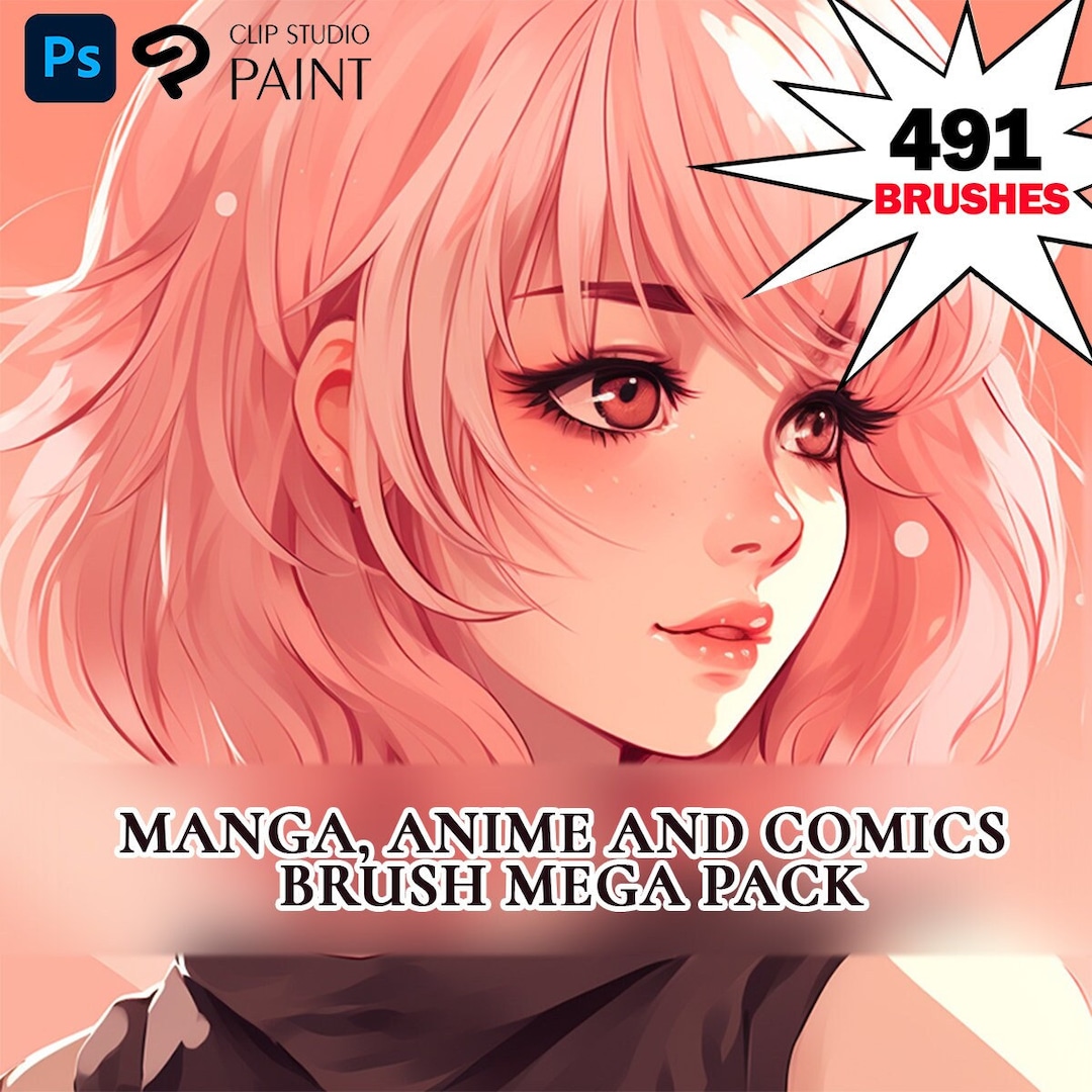 Ultimate Manga, Anime, and Comics Photoshop Brush Mega Pack 491 ...