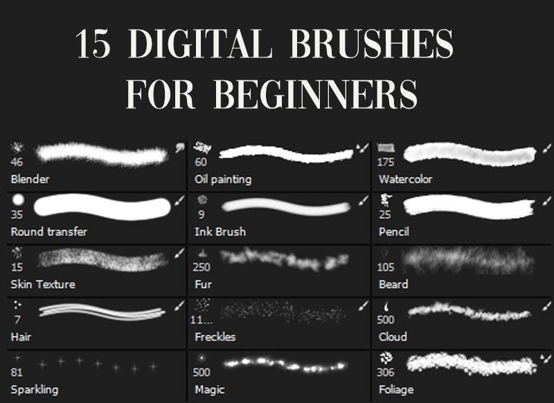 15 Digital Brushes for Beginners Photoshop Brushes and Clip Studio ...