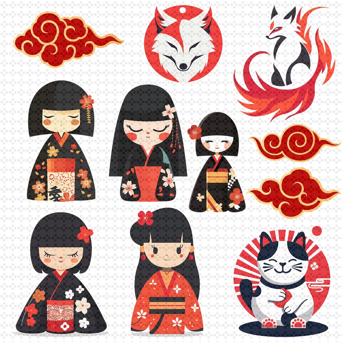 50 Big Japanese SVG Bundle, Japan SVG, Japan File for Cricut, Geisha ...