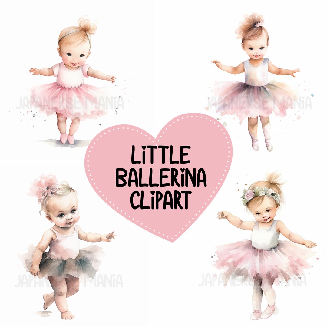 Baby Ballerina Clipart Cute Ballet Clipart Watercolor Pink - Etsy
