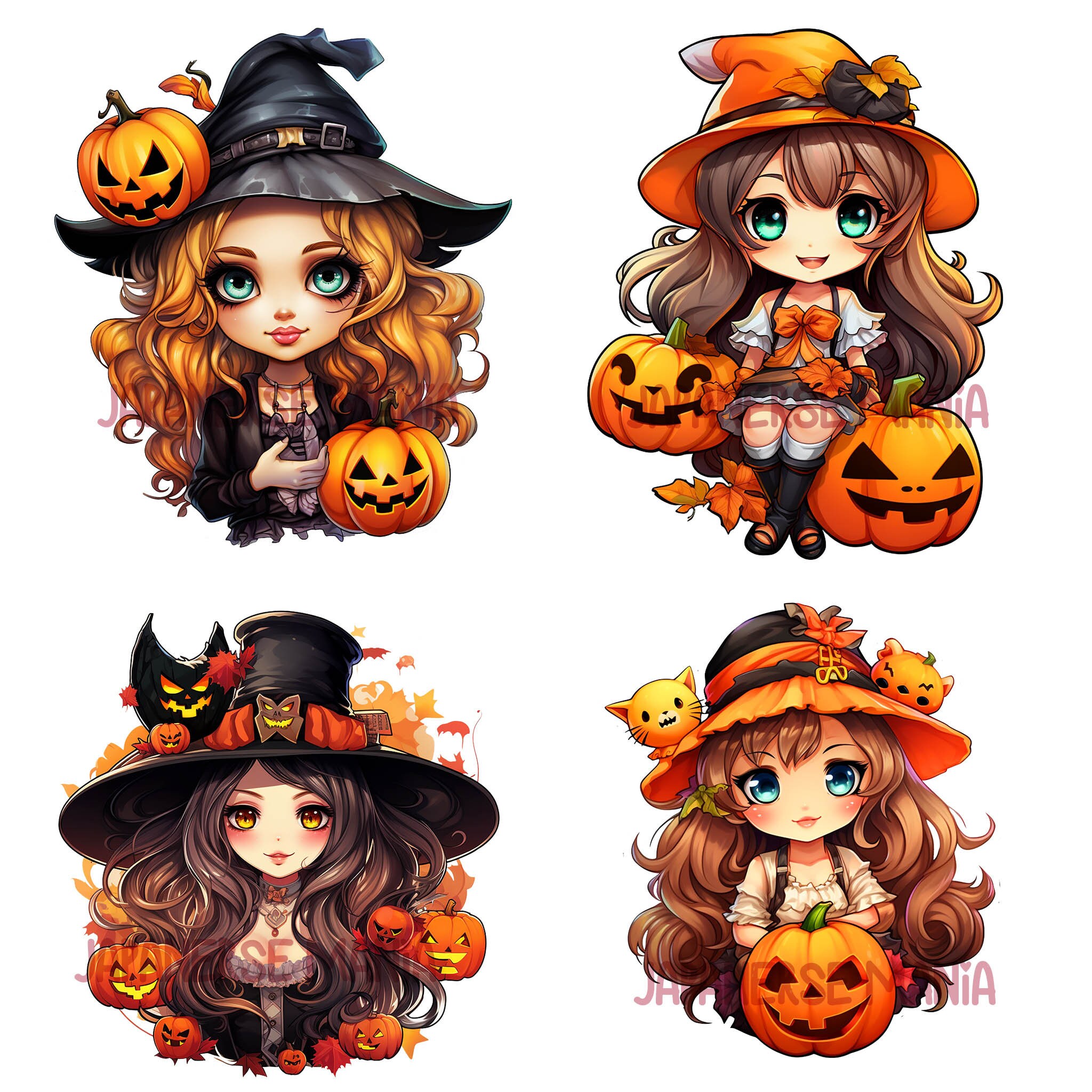 Witch Girl Clipart Cute Witch Clip Art Halloween Witch - Etsy