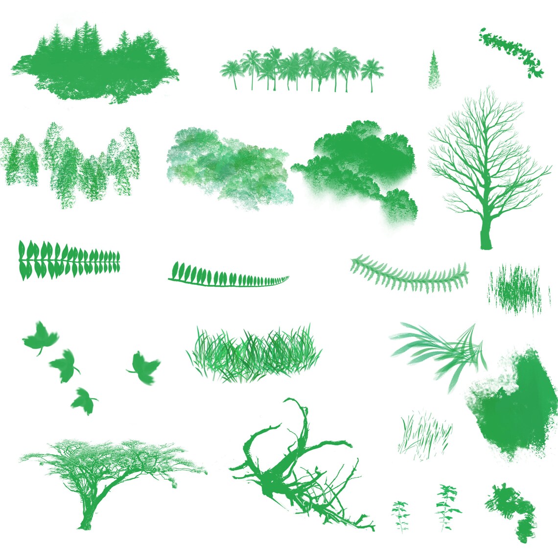 75 Photoshop Foliage Brushes, Wood, Grass, Tree, Plant, Leaf, Nature ...