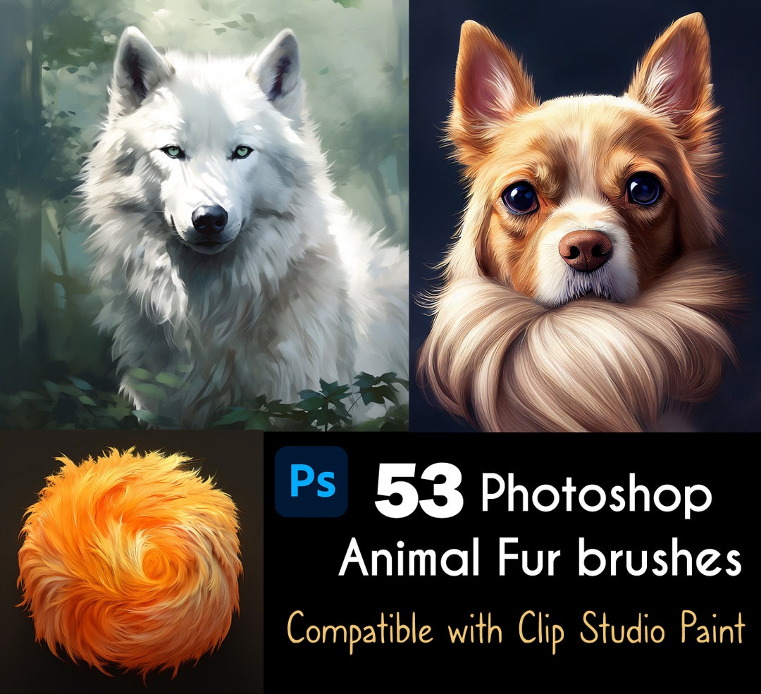 Photoshop Fur Brushes. 53 Animal Fur Brushes Clip Studio Paint Fur ...