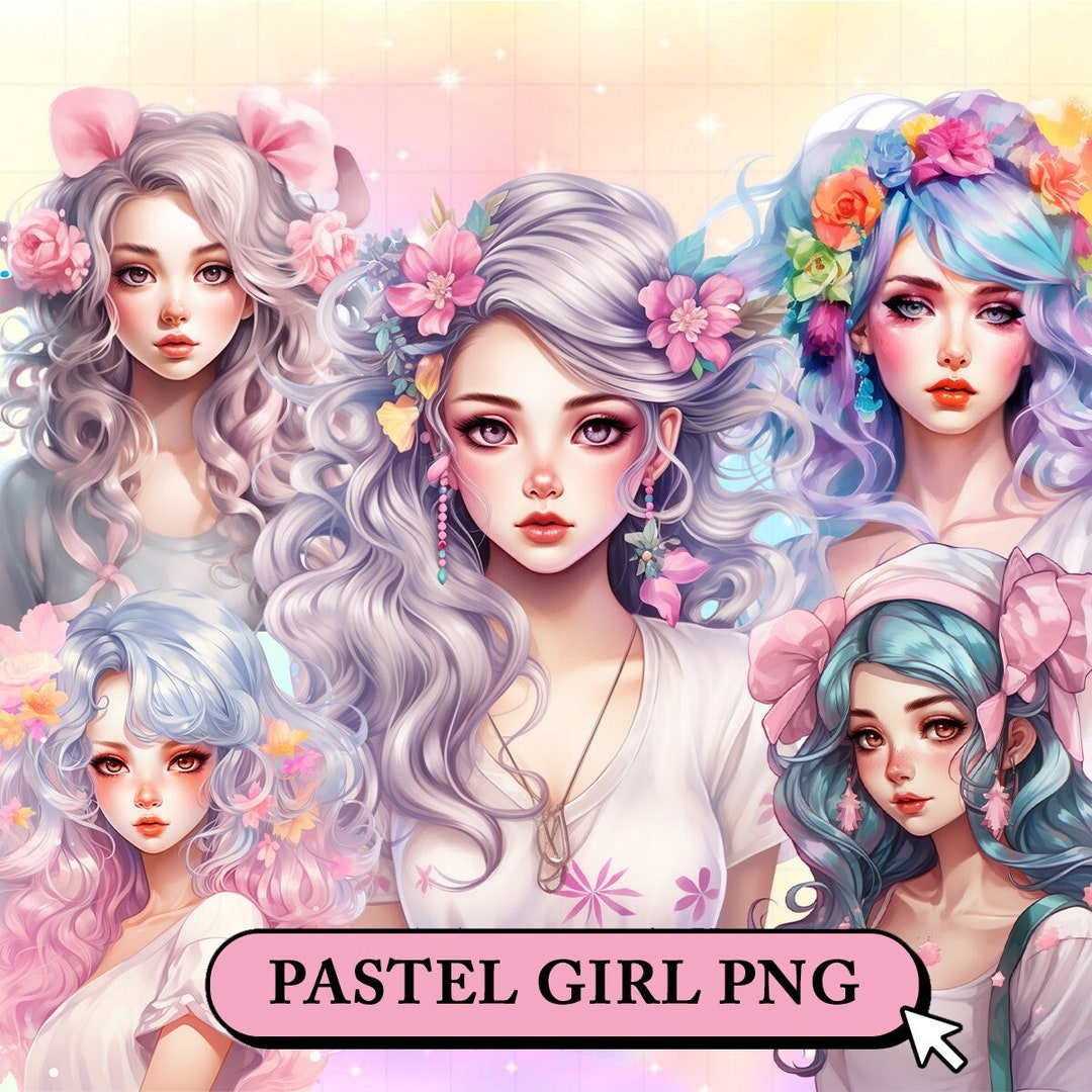 25 Beautiful Pastel Girl Clipart PNG Sweet and Lovely Pastel Girls ...