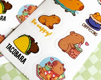 Capybara Sticker, Cute Chibi Capybara, Kawaii Capybara, Large Capybara ...
