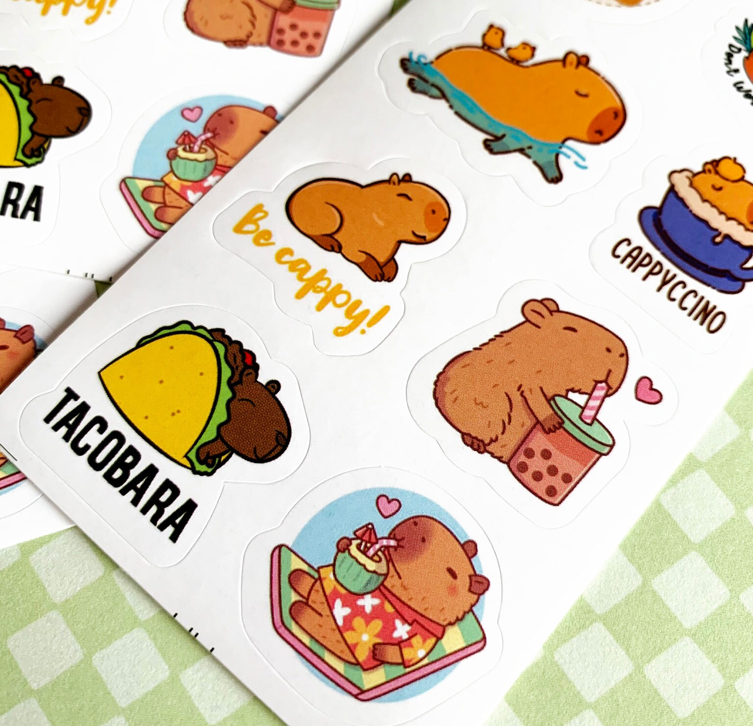 Capybara Sticker Sheet Capybara Kawaii Stickers Capybara Stickers Cute ...