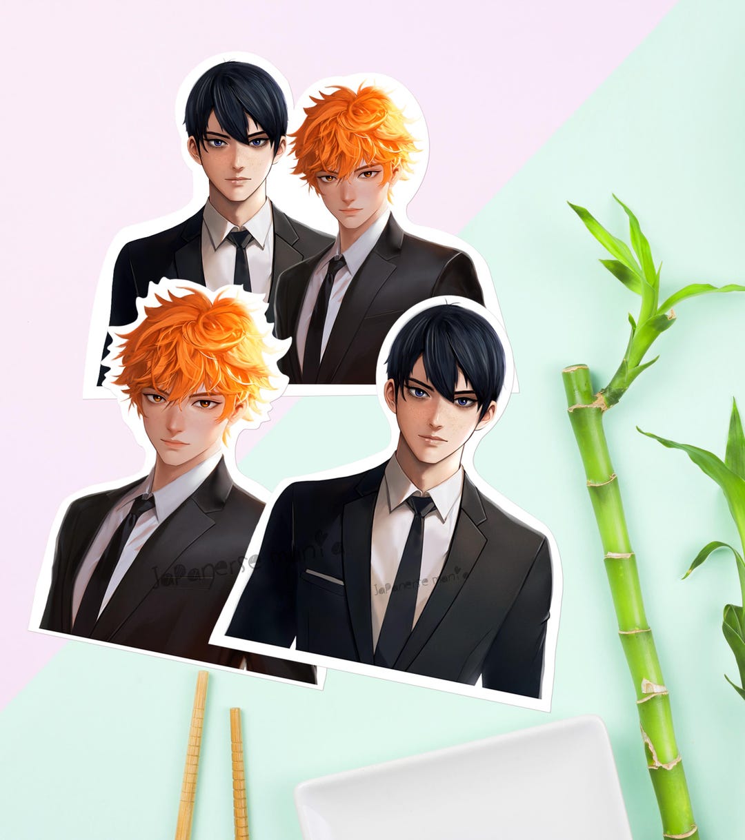 Anime Boys Sticker Cute Anime Boys Stickers Cute Boys Stickers - Etsy