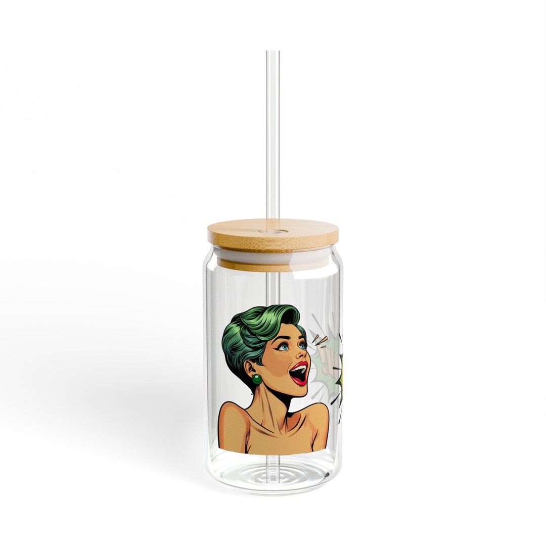 Lady , Woman , Girl Surprise ...WONDER on Sipper Glass, 16oz Sipper ...