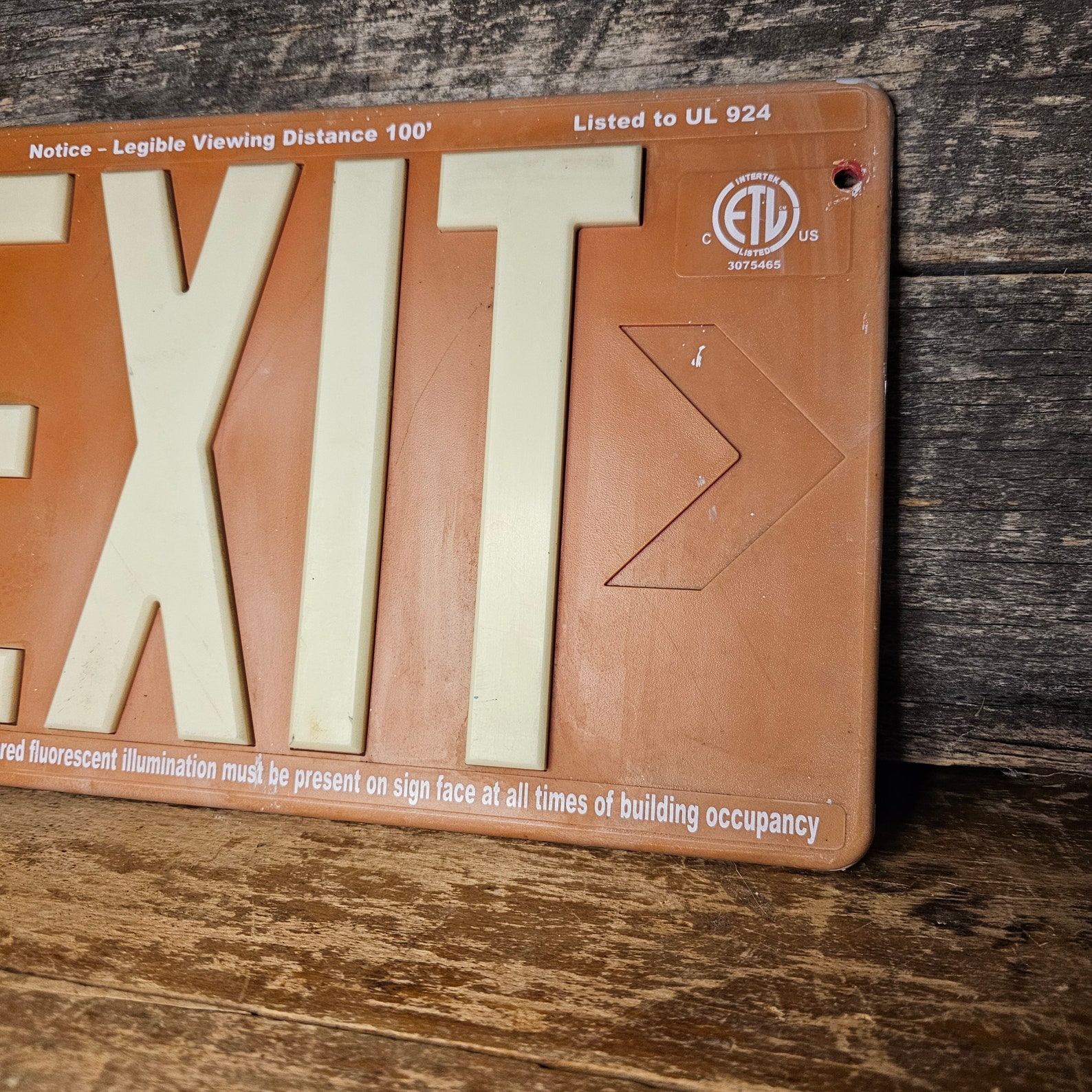 Ultra Glow 3D Exit Sign - Photoluminescent - 100ft Viewing Distance ...