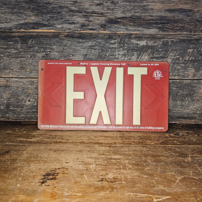 Ultra Glow 3D Exit Sign - Photoluminescent - 100ft Viewing Distance ...