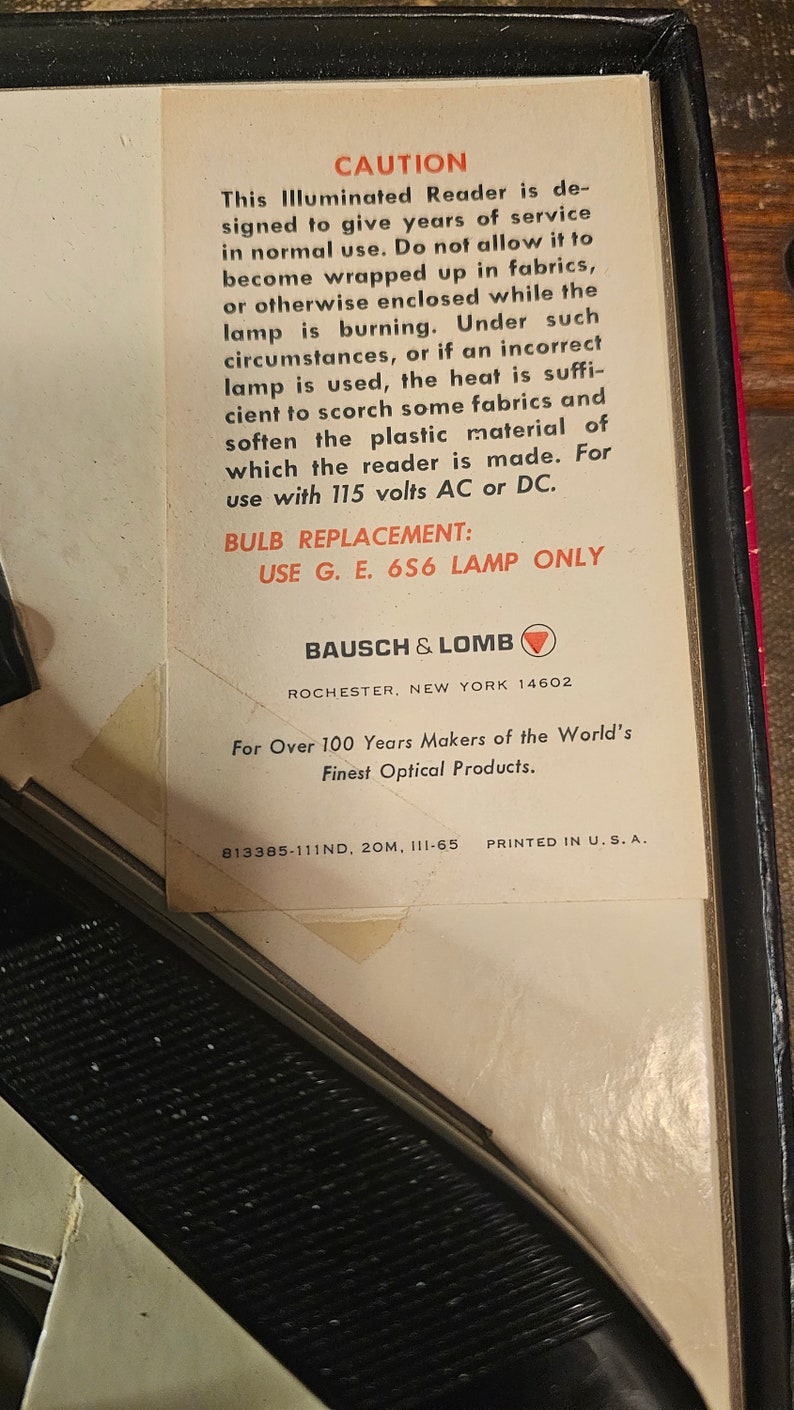 Bausch and Lomb Vintage Lighted Magnifying Glass Rochester NY ...