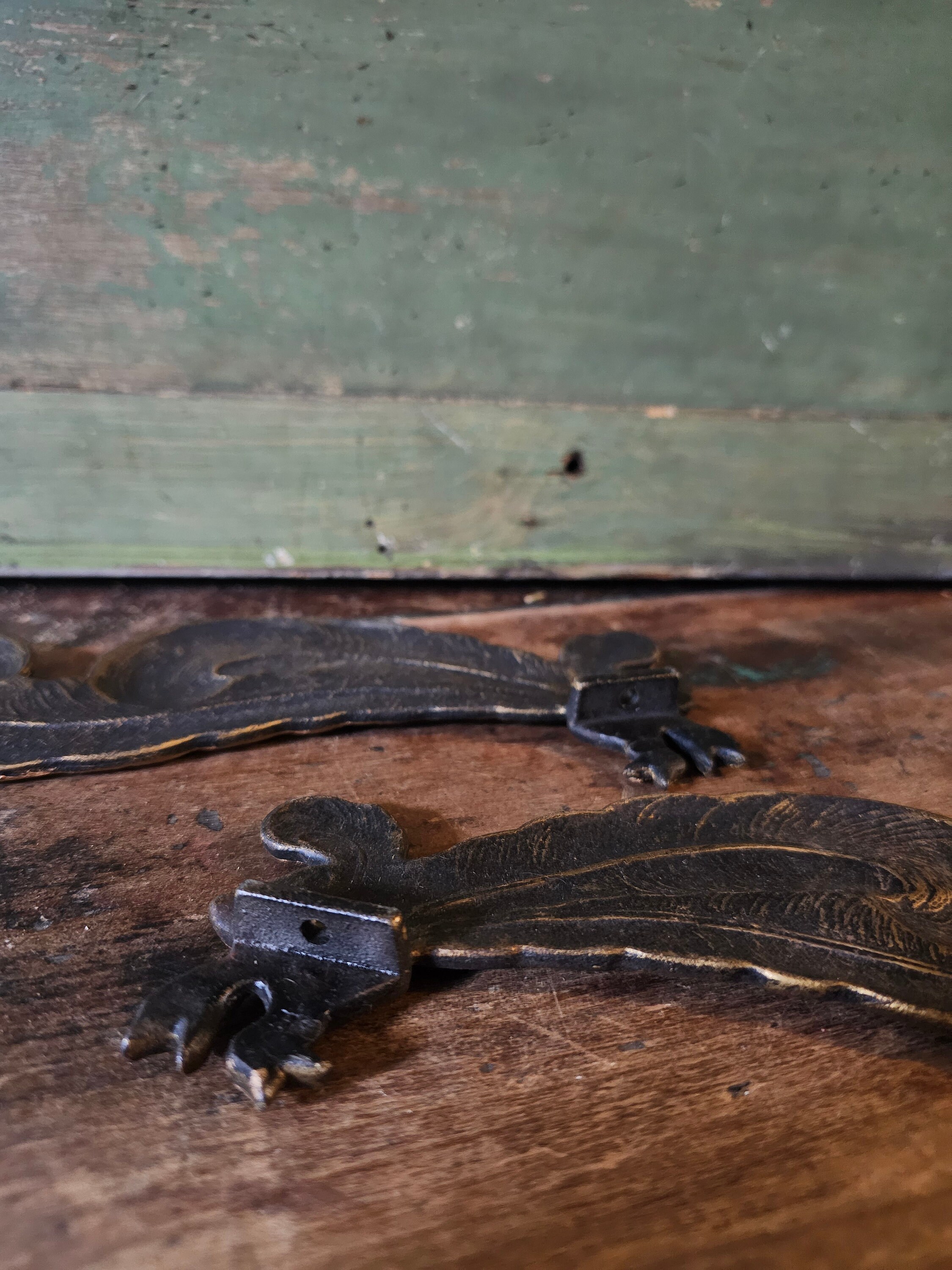 Antique Feather Cast Iron Hardware Wall Decor Door Pediment - Etsy