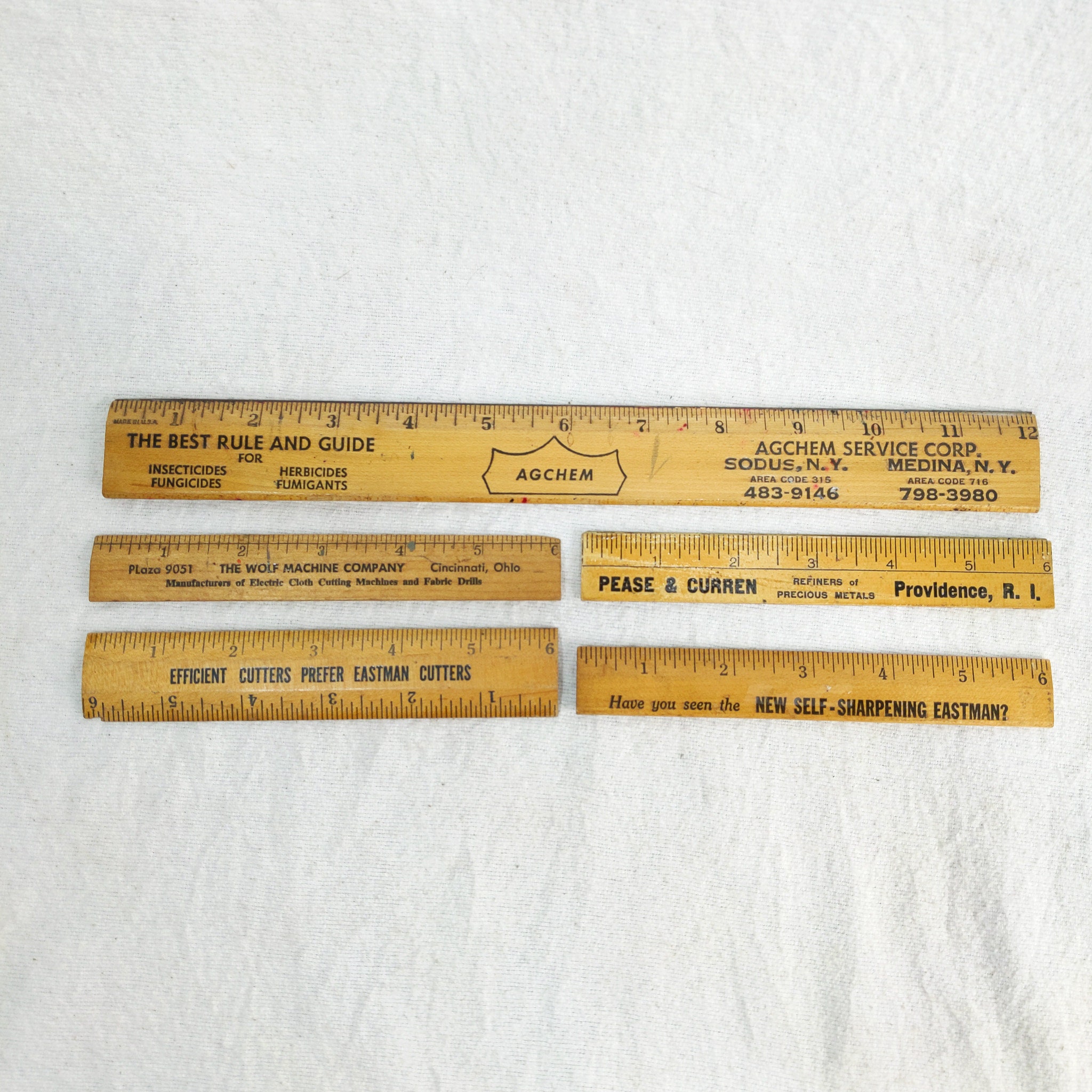 Lot of 5 Vintage Advertising 12 6 Rulers Rochester NY Eastman Cutting ...