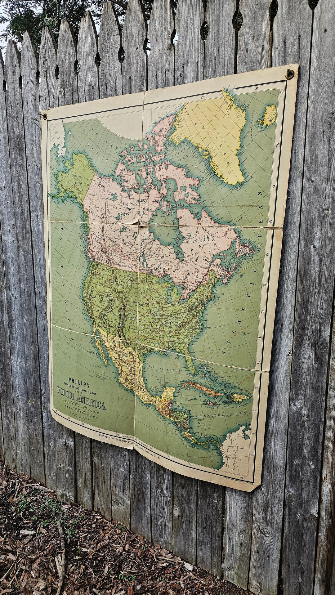 North America Antique Linen Backed Map Vintage Cartography Historical ...