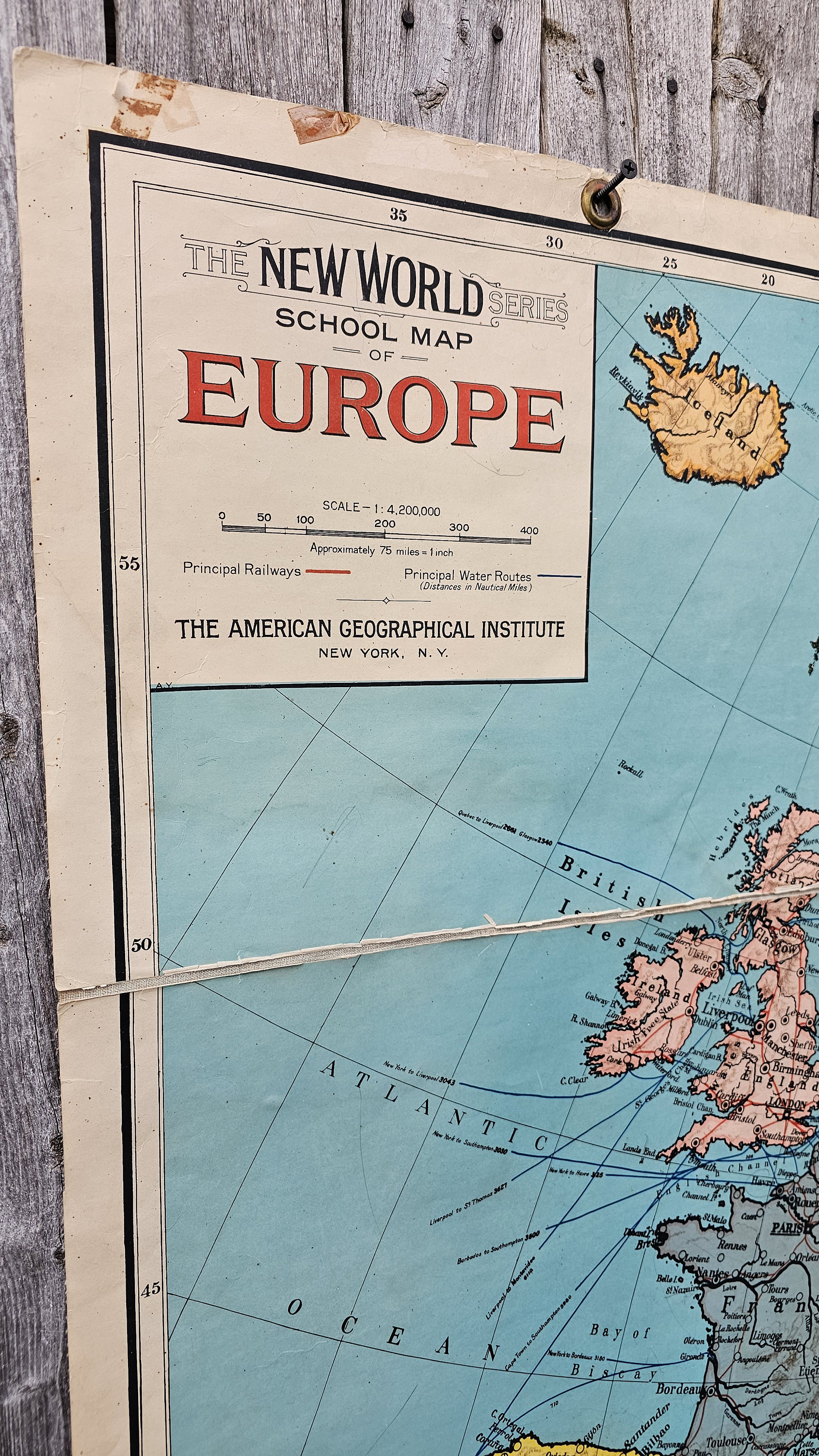 Antique School Map of Europe Linen Backed Cartography - Etsy