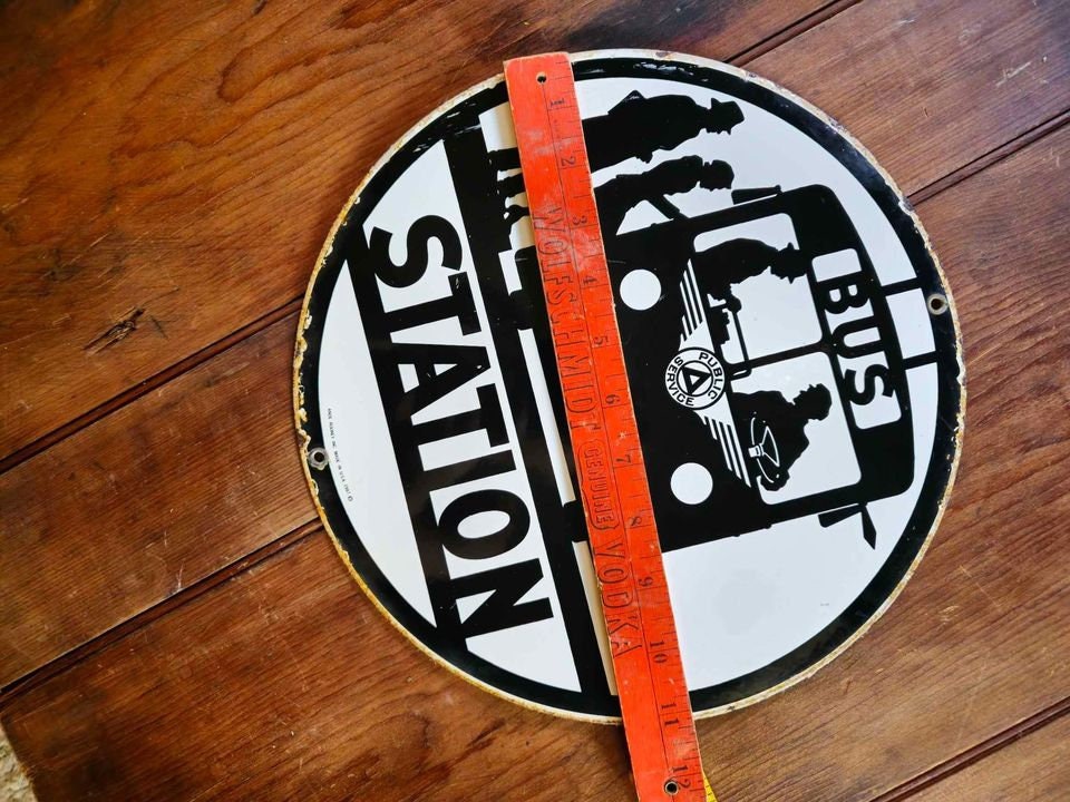 Reproduction Vintage Bus Station Sign Ande Rooney Porcelain 1987 - Etsy