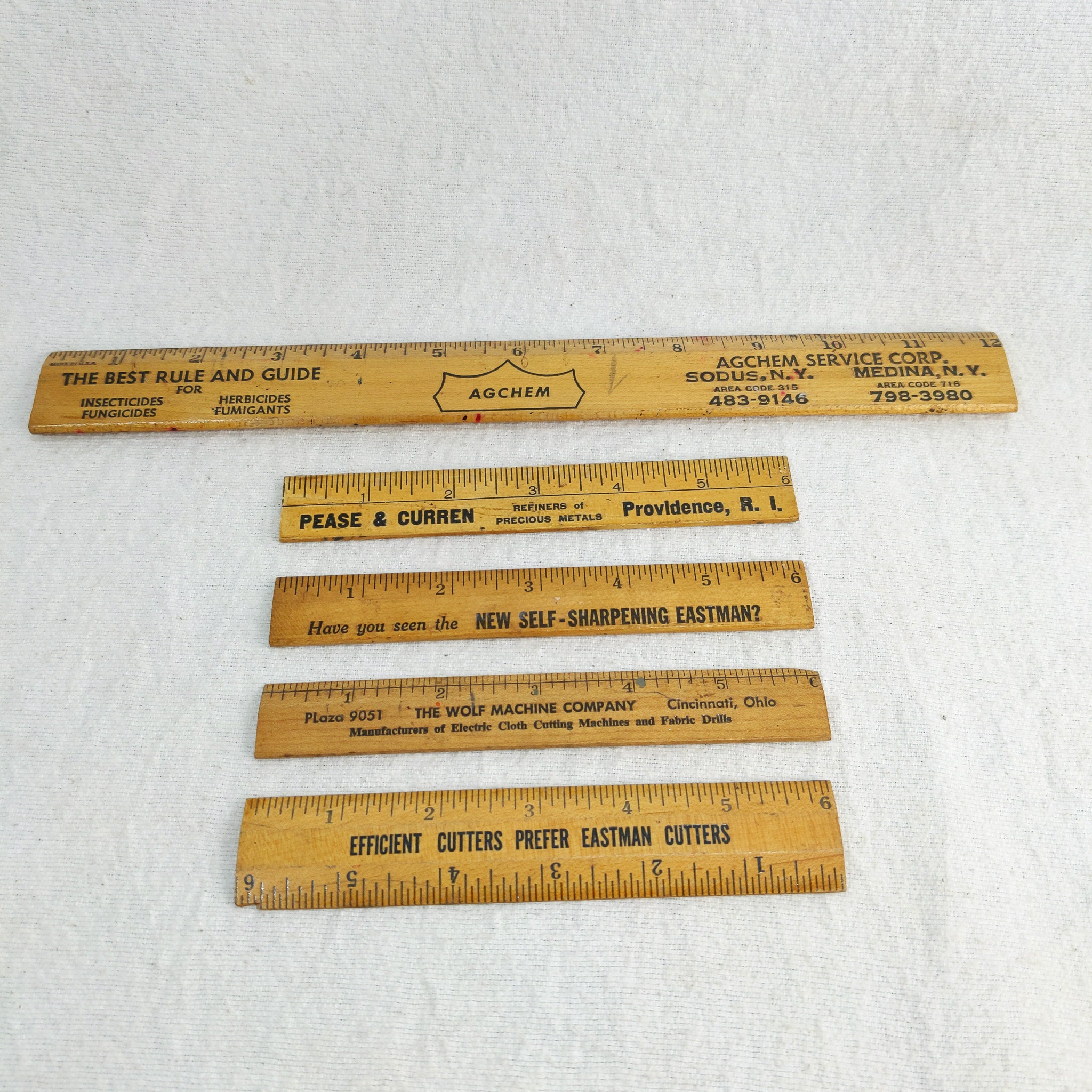 Lot of 5 Vintage Advertising 12 6 Rulers Rochester NY Eastman Cutting ...