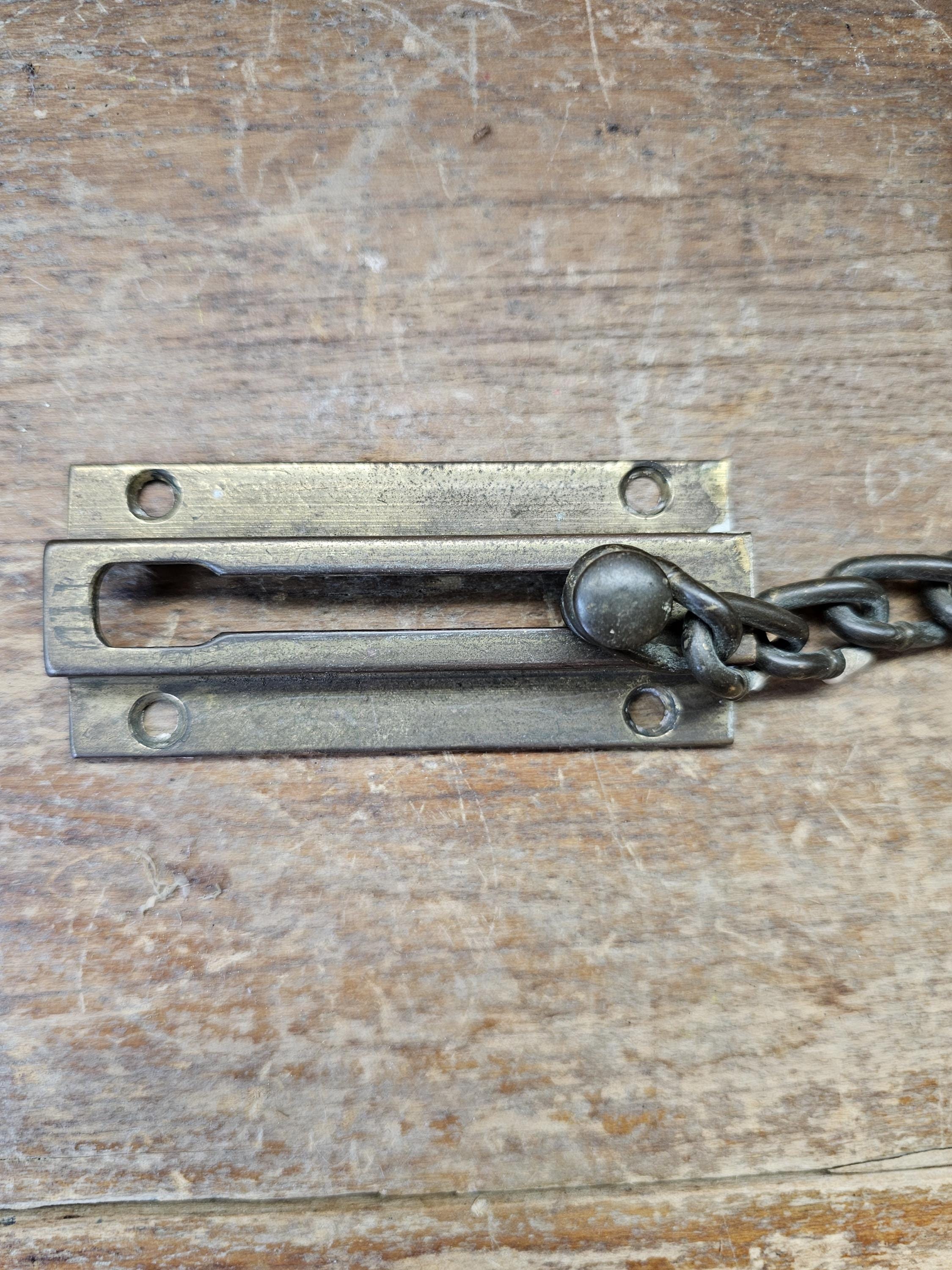 Brass Vintage Sliding Lock Antique Vintage Historic Housepart ...