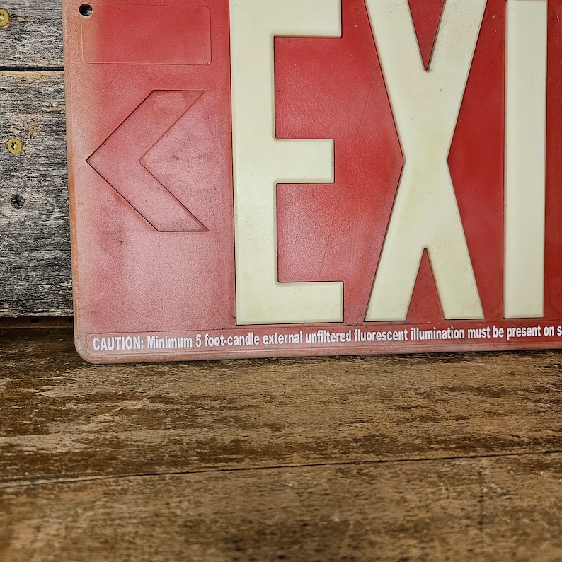 Ultra Glow 3D Exit Sign Photoluminescent 100ft Viewing Distance READ ...