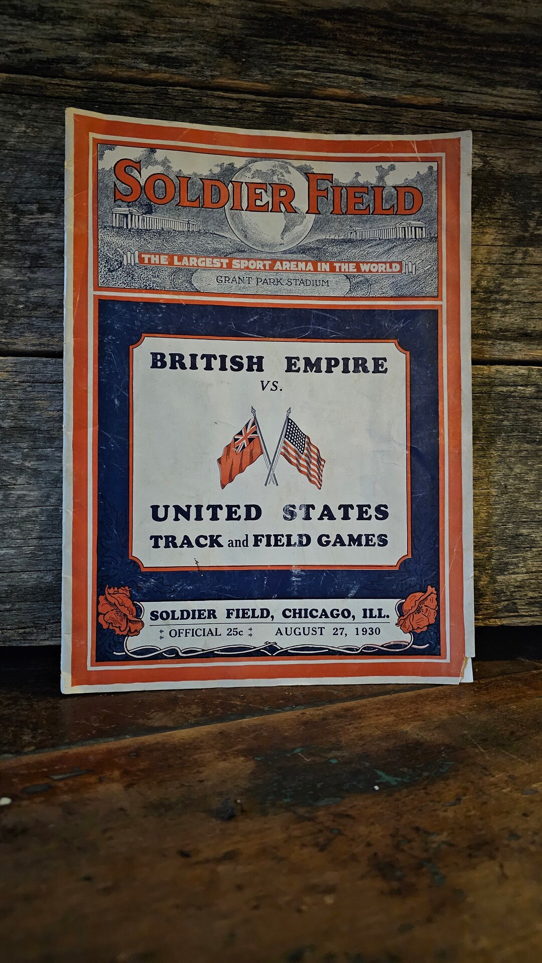 1930 Solider Field Program Track and Field British Empire Vs United ...