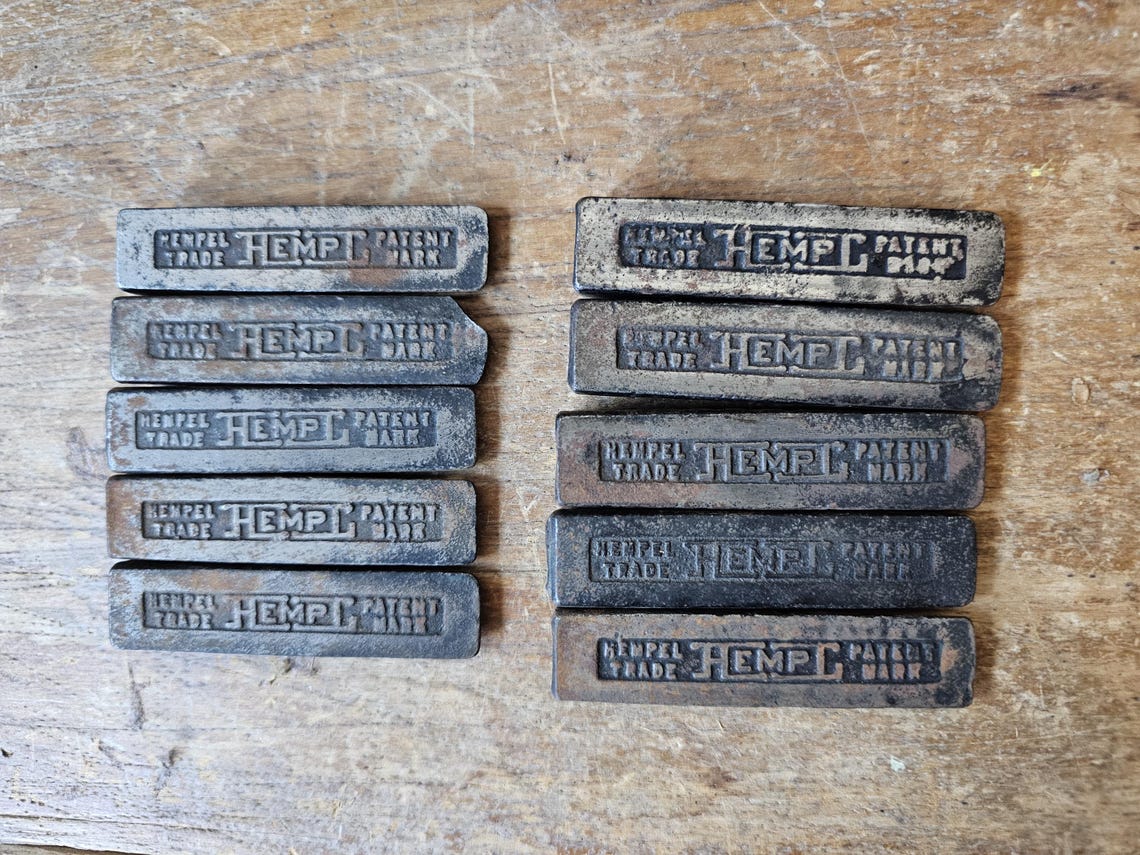 Set of 5 Hempel Quions Antique Letterpress Print Shop Decor Equipment ...