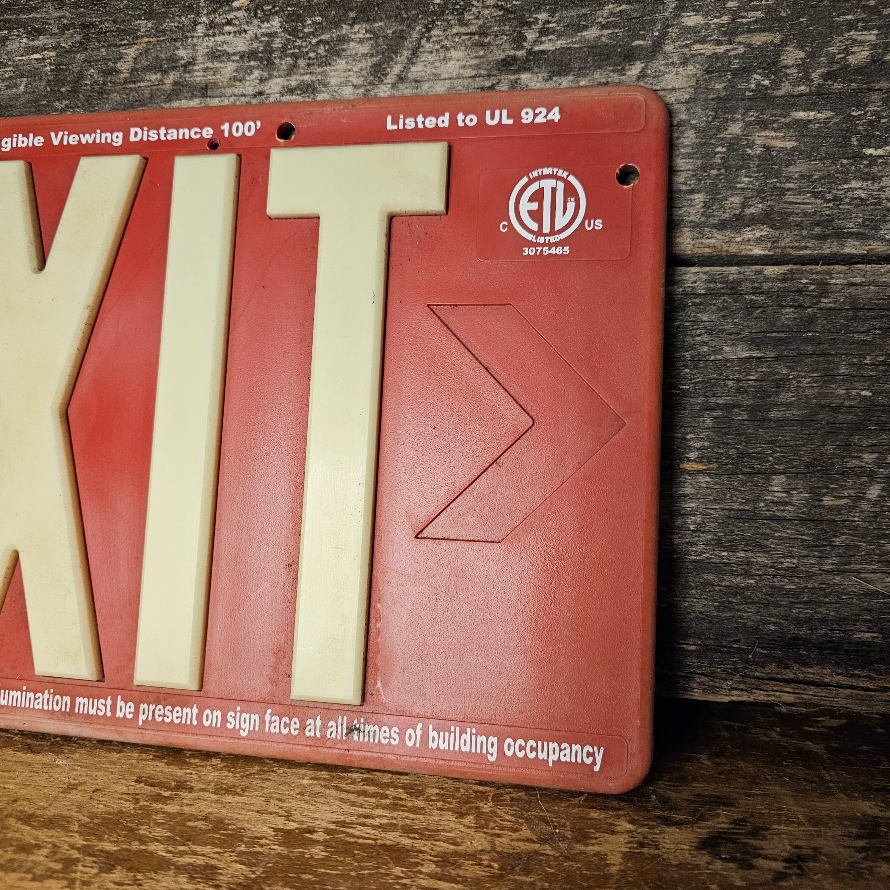 Ultra Glow 3D Exit Sign - Photoluminescent - 100ft Viewing Distance ...