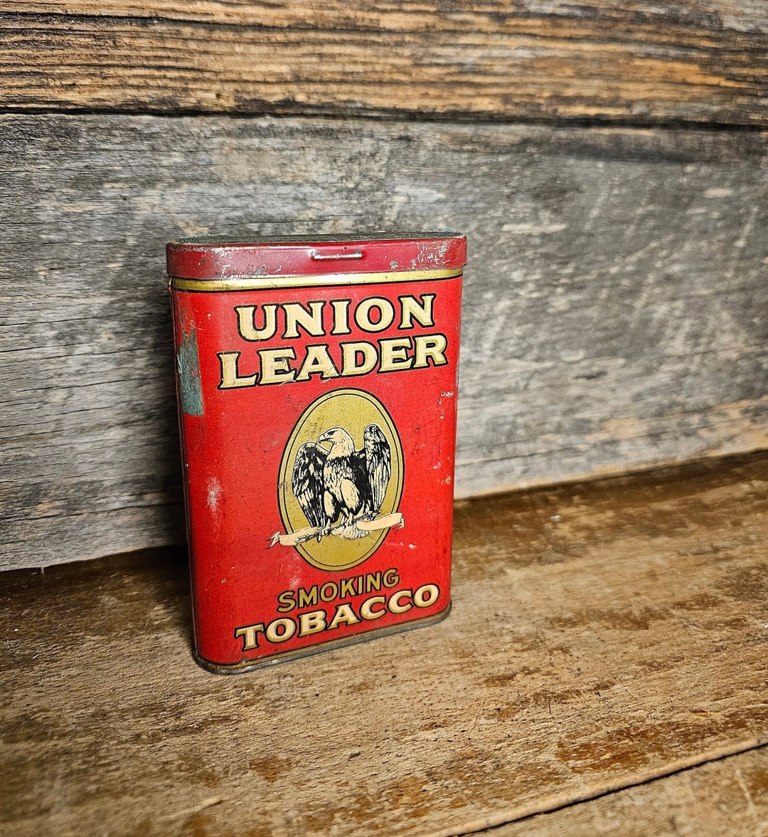 Antique Tin Union Leader Smoking Tobacco Rustic Cigarette or Pipe Eagle ...