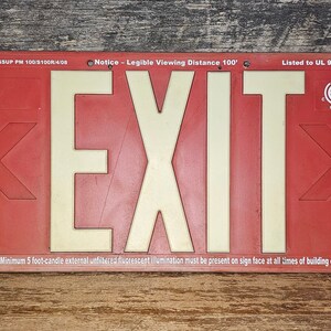 Ultra Glow 3D Exit Sign - Photoluminescent - 100ft Viewing Distance ...