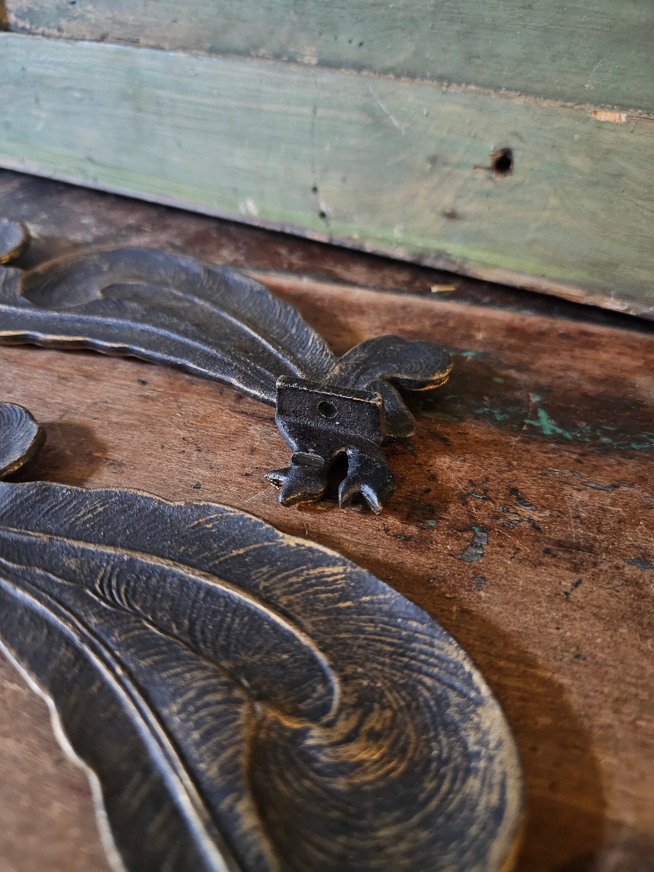 Antique Feather Cast Iron Hardware Wall Decor Door Pediment - Etsy