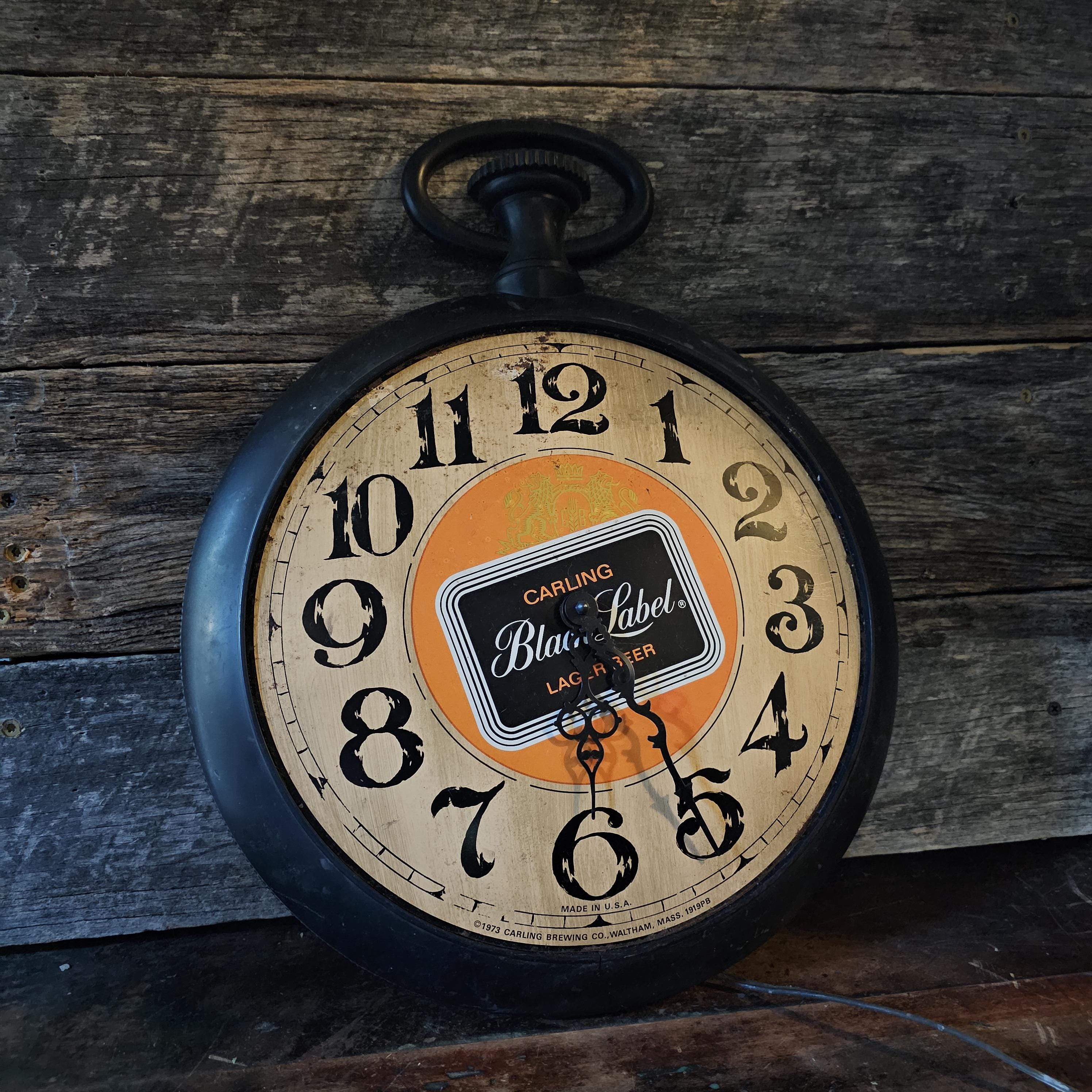1973 Vintage Carling Black Label Lager Beer Clock Breweriana Beer ...