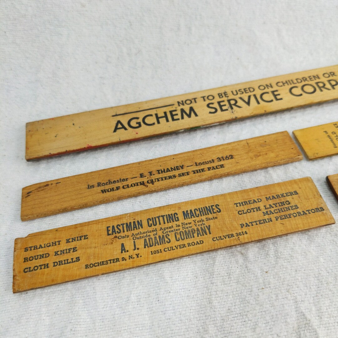 Lot of 5 Vintage Advertising 12" 6" Rulers Rochester NY Eastman Cutting ...