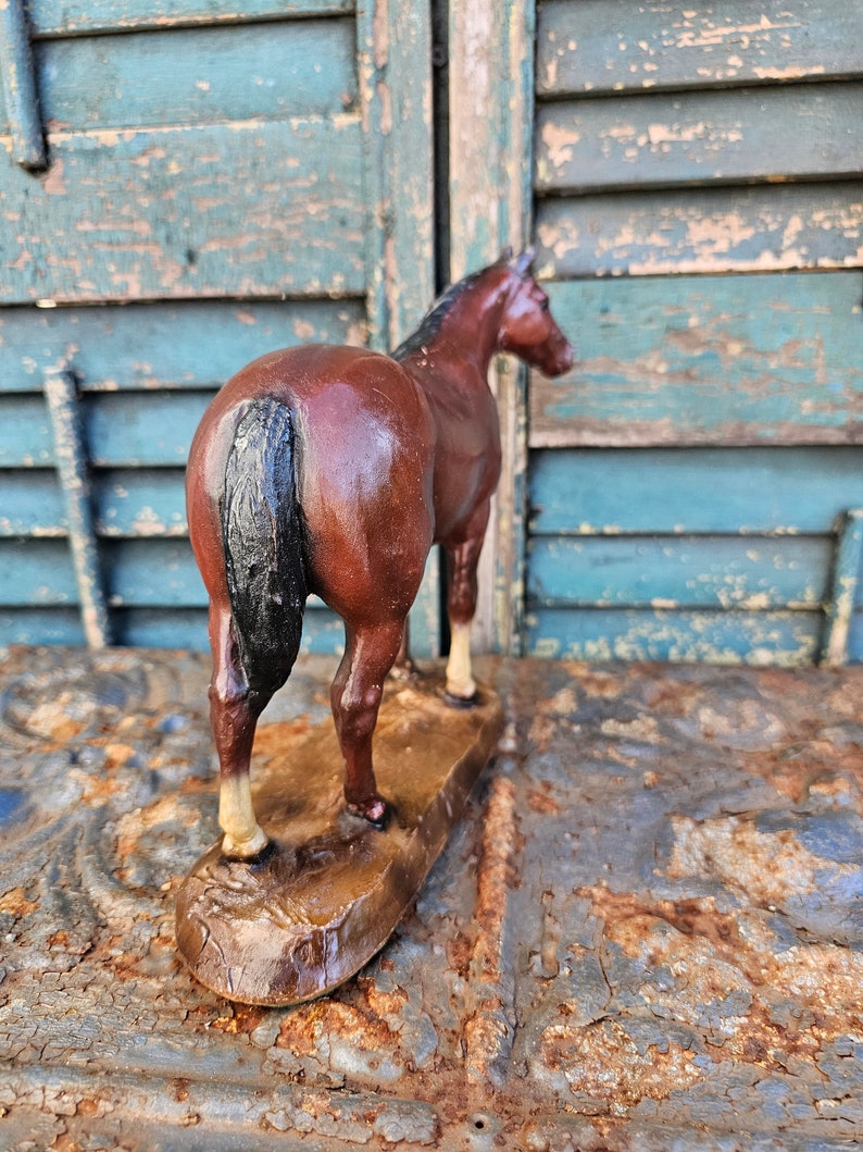 Vintage Quarter Horse Miniature Statue Ace Powell Equestrian Decor ...