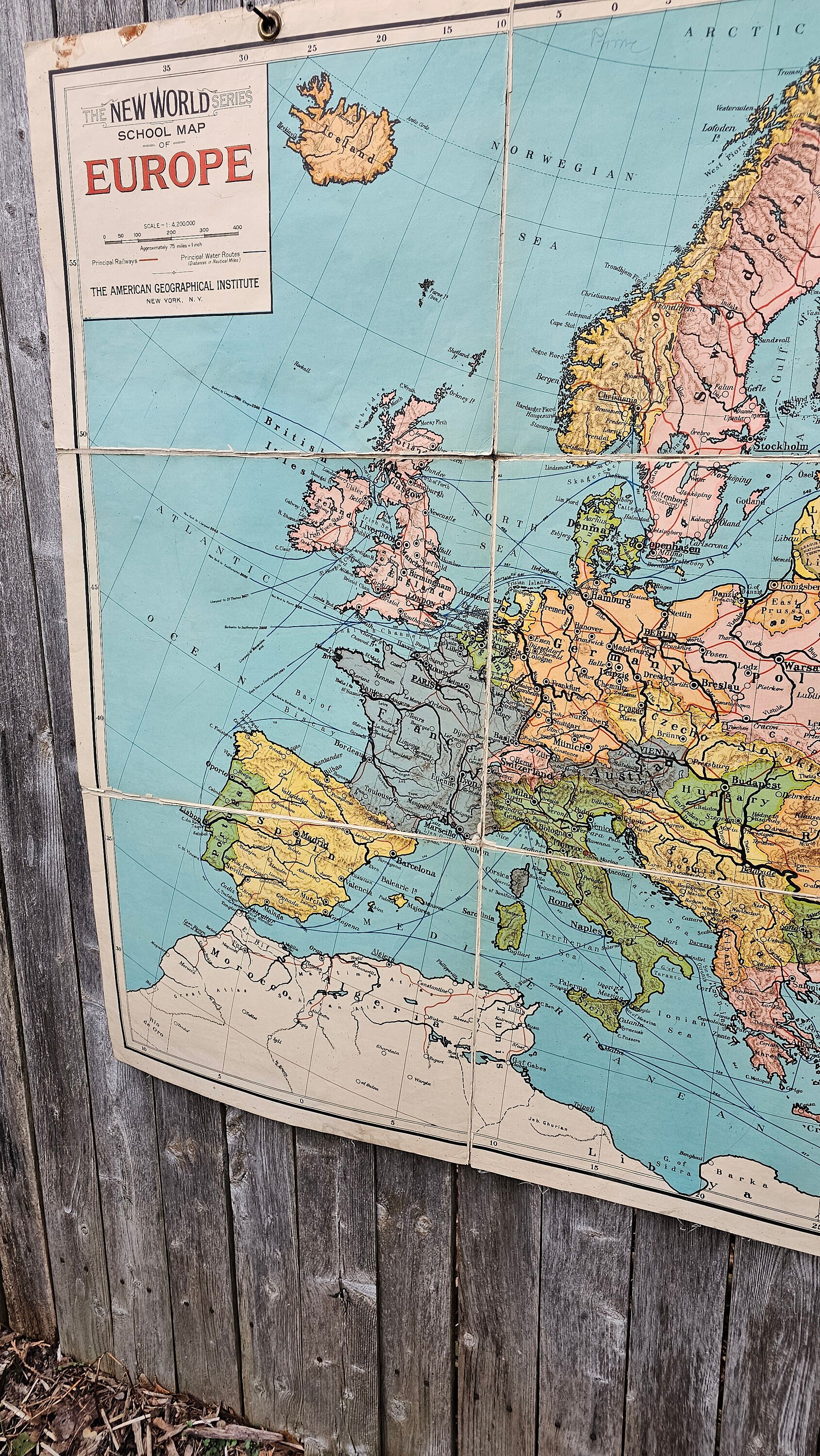 Antique School Map of Europe Linen Backed Cartography - Etsy