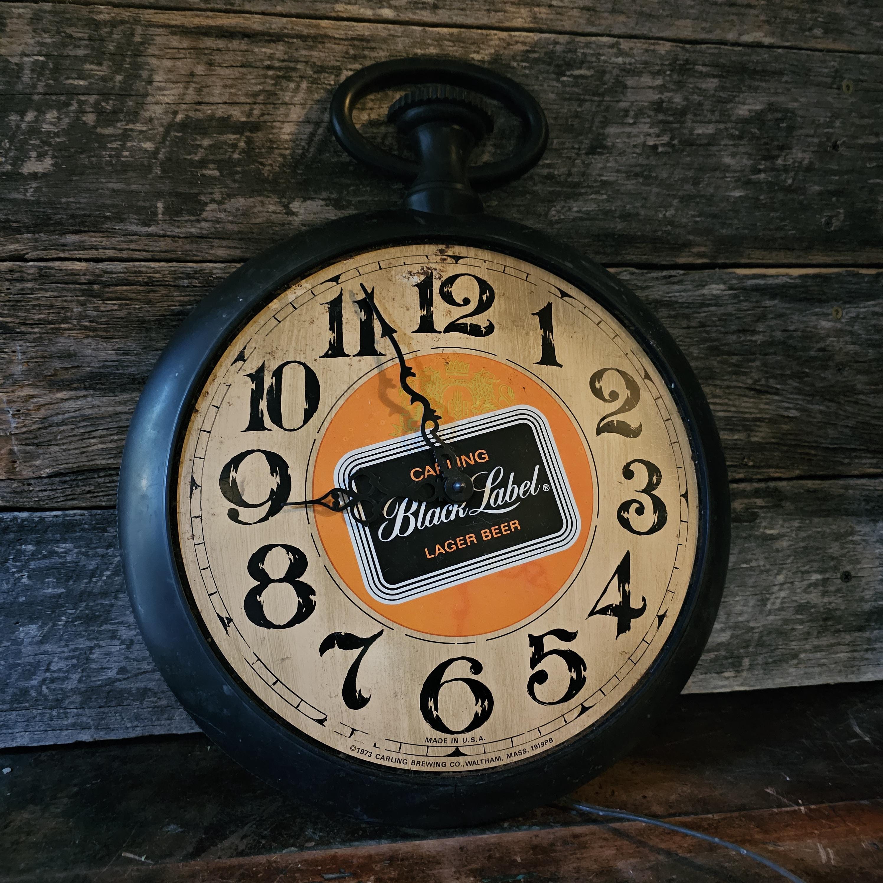 1973 Vintage Carling Black Label Lager Beer Clock Breweriana Beer ...