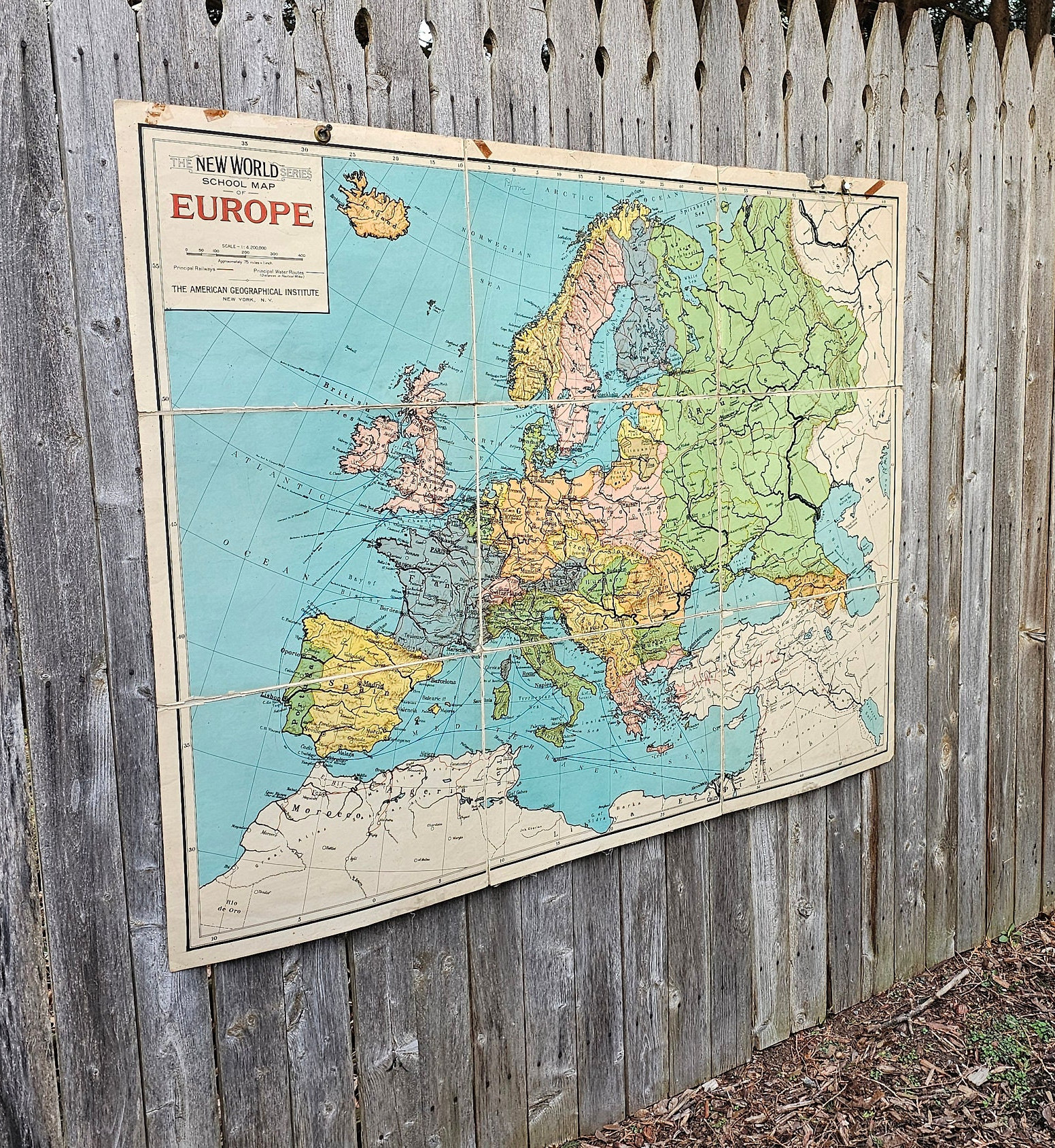 Antique School Map of Europe Linen Backed Cartography - Etsy