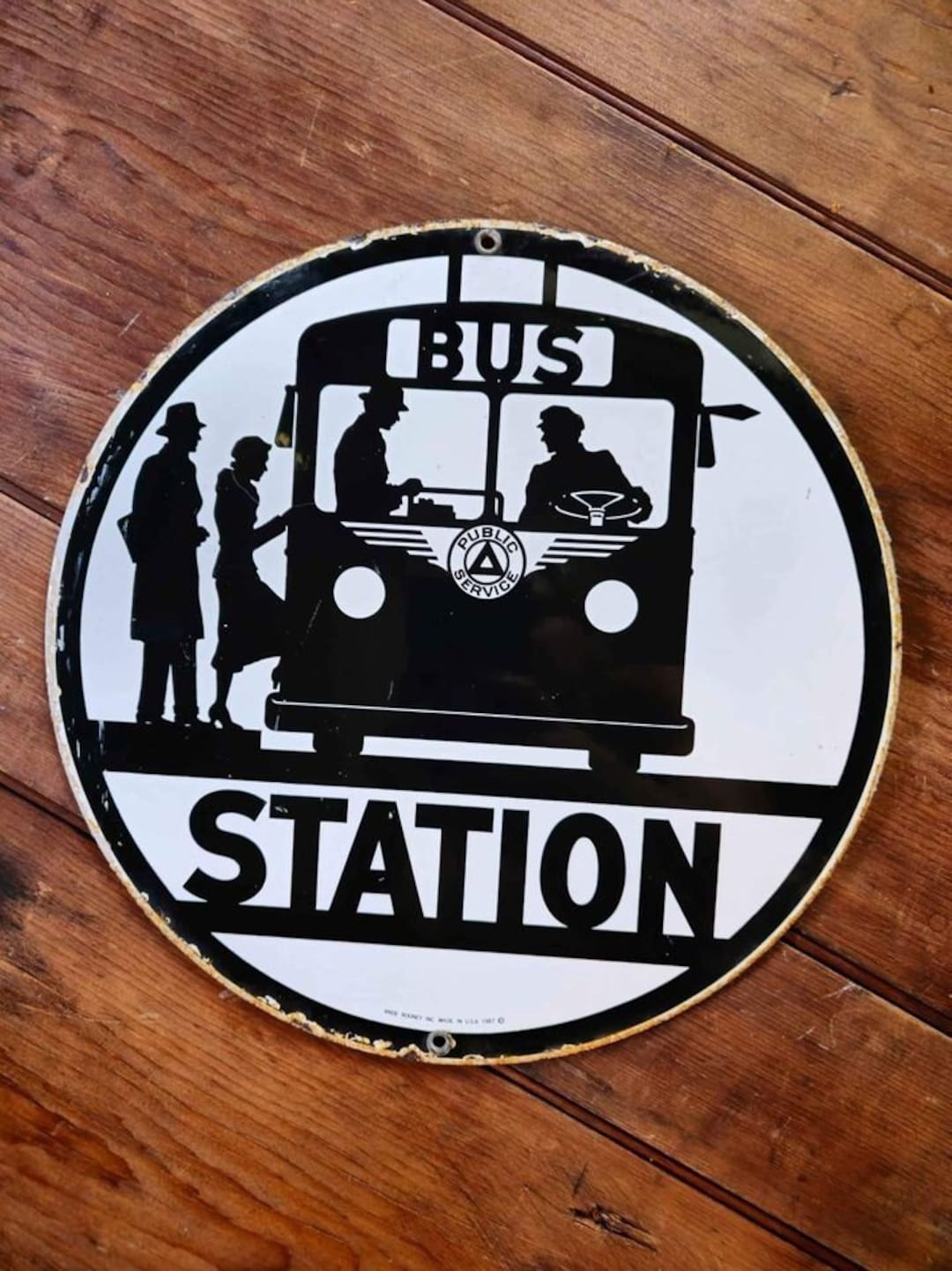 Reproduction Vintage Bus Station Sign Ande Rooney Porcelain 1987 - Etsy