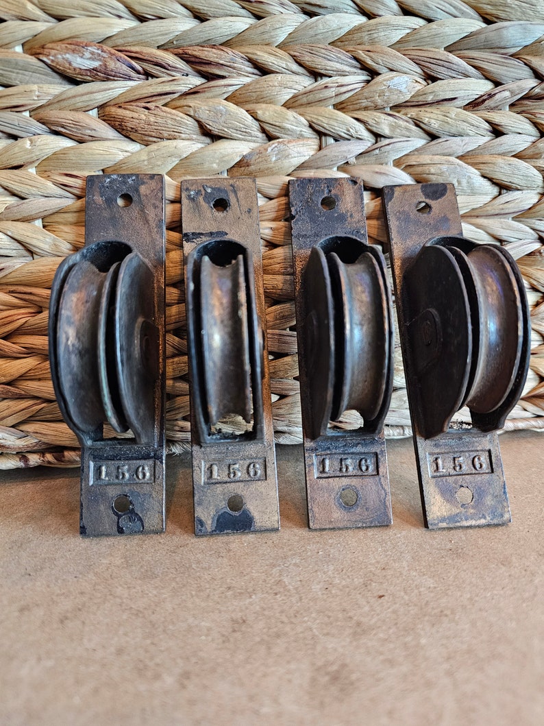 Set of 4 Eastlake Antique Victorian Sash Window Pulleys Architectural ...