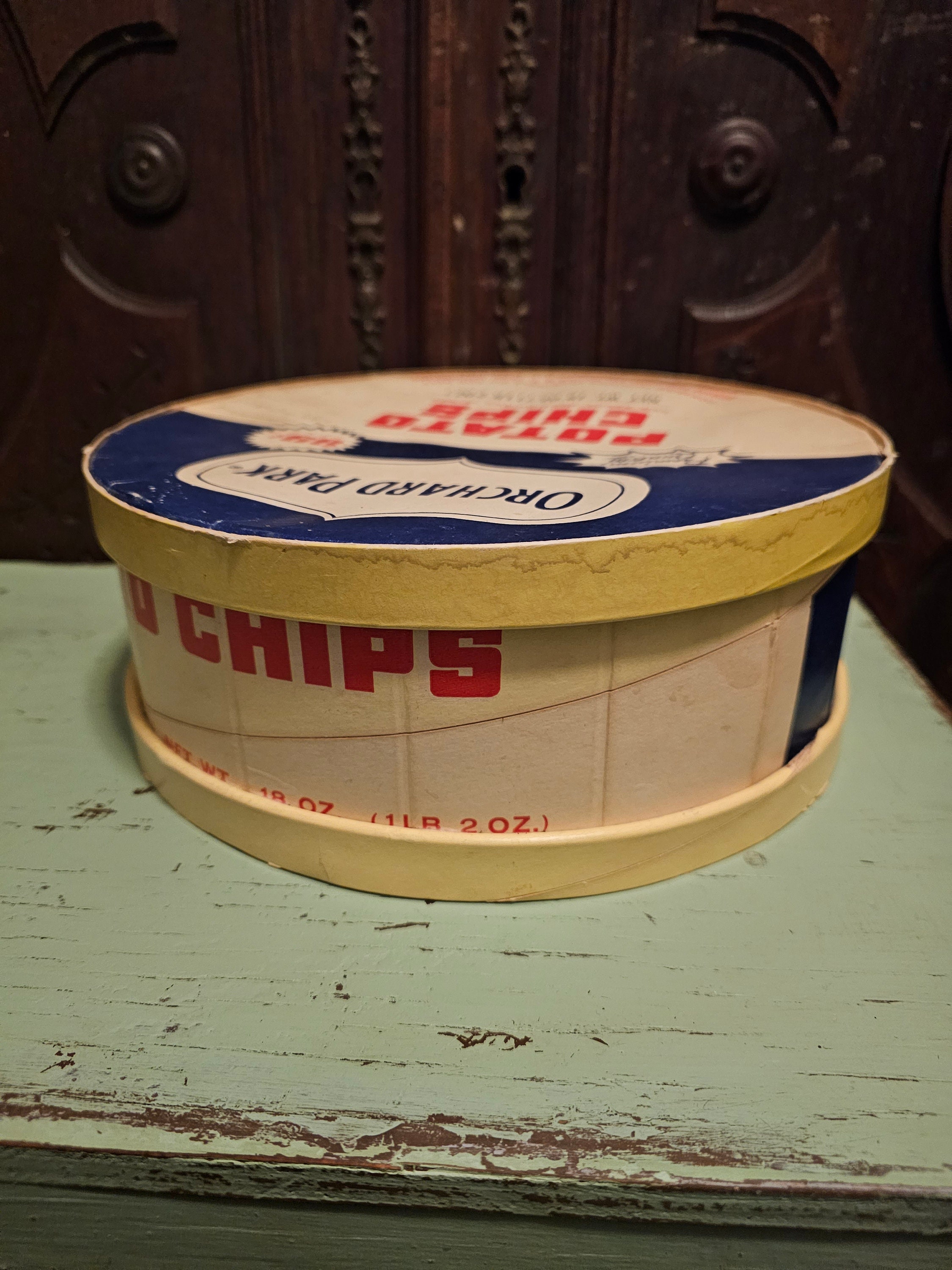 VINTAGE Orchard Park Park Potato Chip Container - Etsy