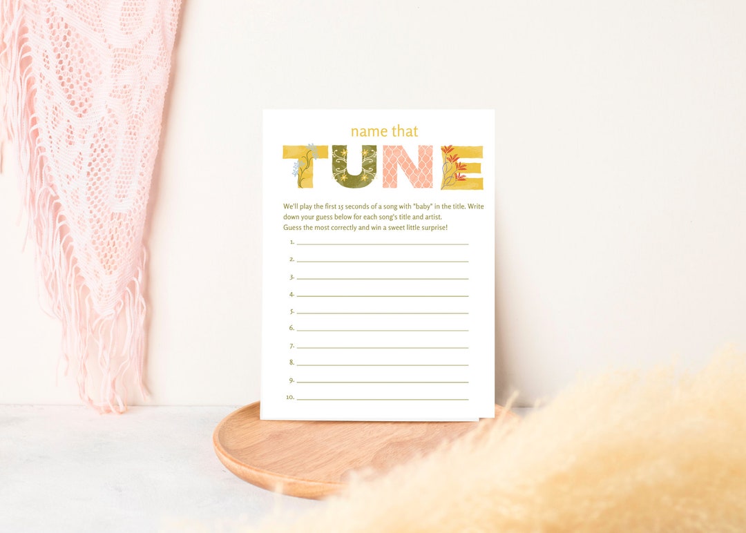 Whimsical Welcome Name That Tune Baby Shower Game Printable Digital ...