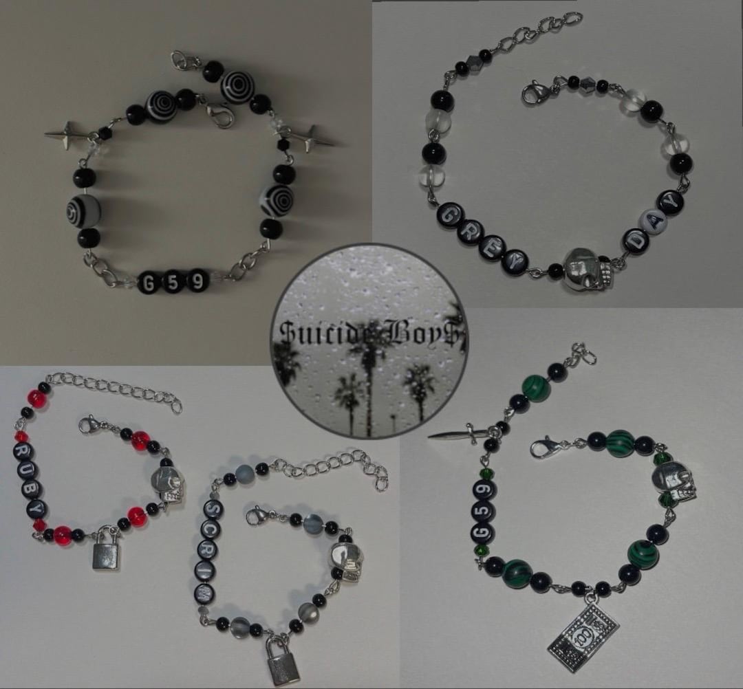 GREYDAY2024 Suicide Boys Themed Charm Bracelet scrim Ruby G59 Jewelry ...