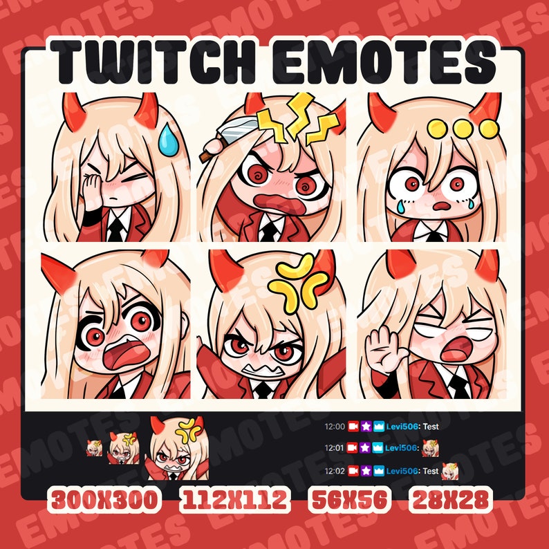 Kawaii Cute Chibi Power / Chainsaw Man / Anime Emote Pack Youtube ...