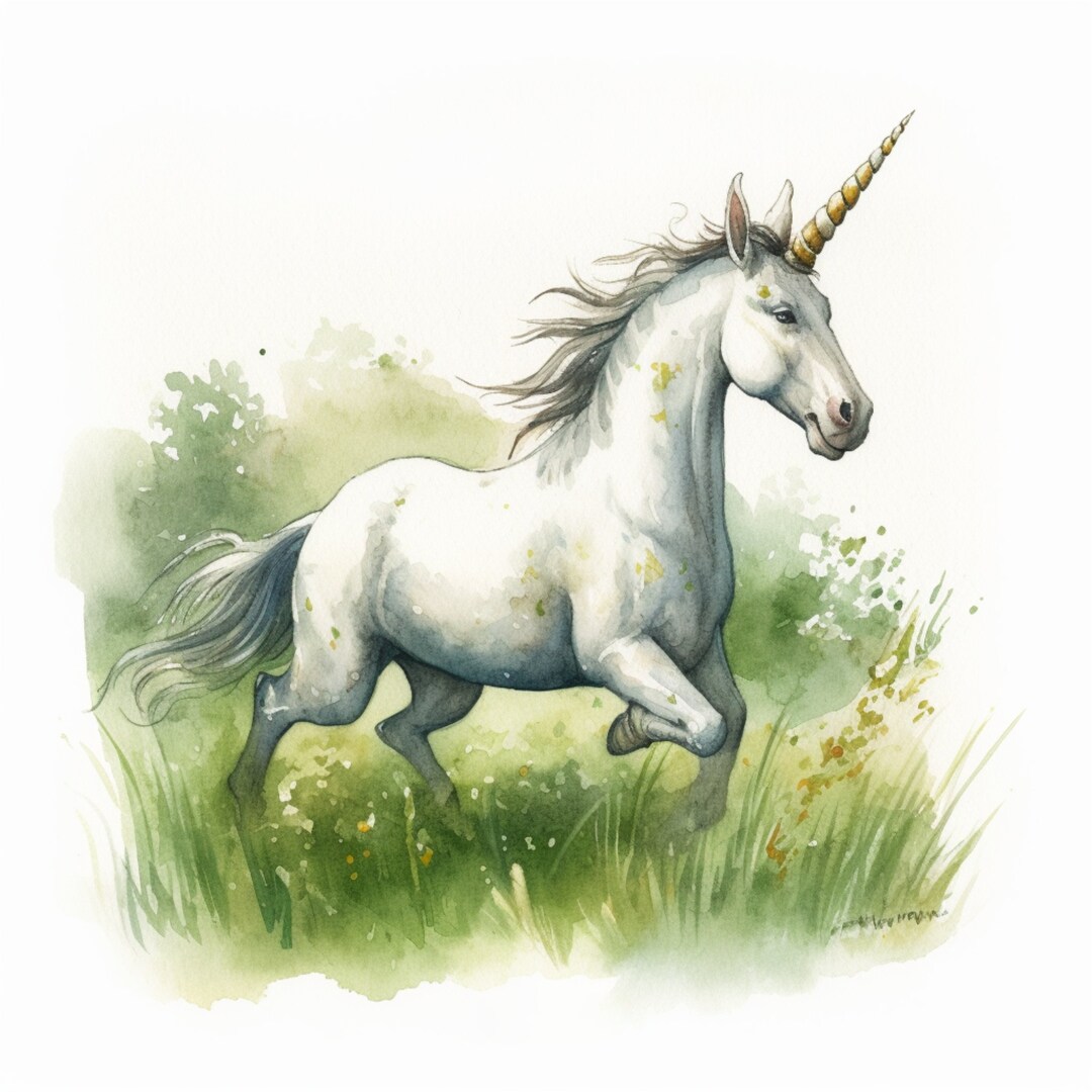 12 Watercolour Unicorns Clipart Animated Characters, Mystical ...