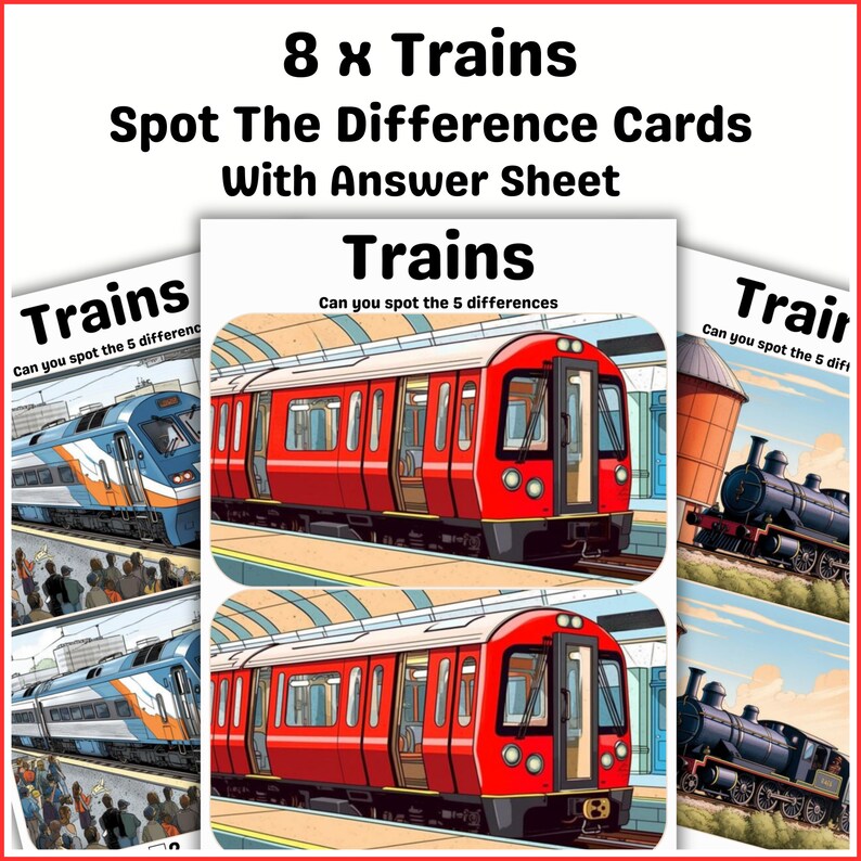 Spot the Difference - Transport Collection - 5 Themed Sets, Cars Trucks ...