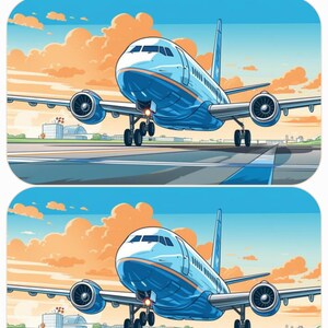 Spot the Difference - Set of 8 Airplanes Themed With Answer Sheet ...